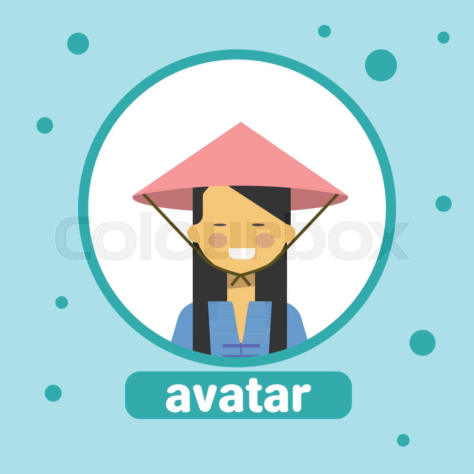 Asian Woman Avatar Icon Vietnamese Female In Traditional Costume ...