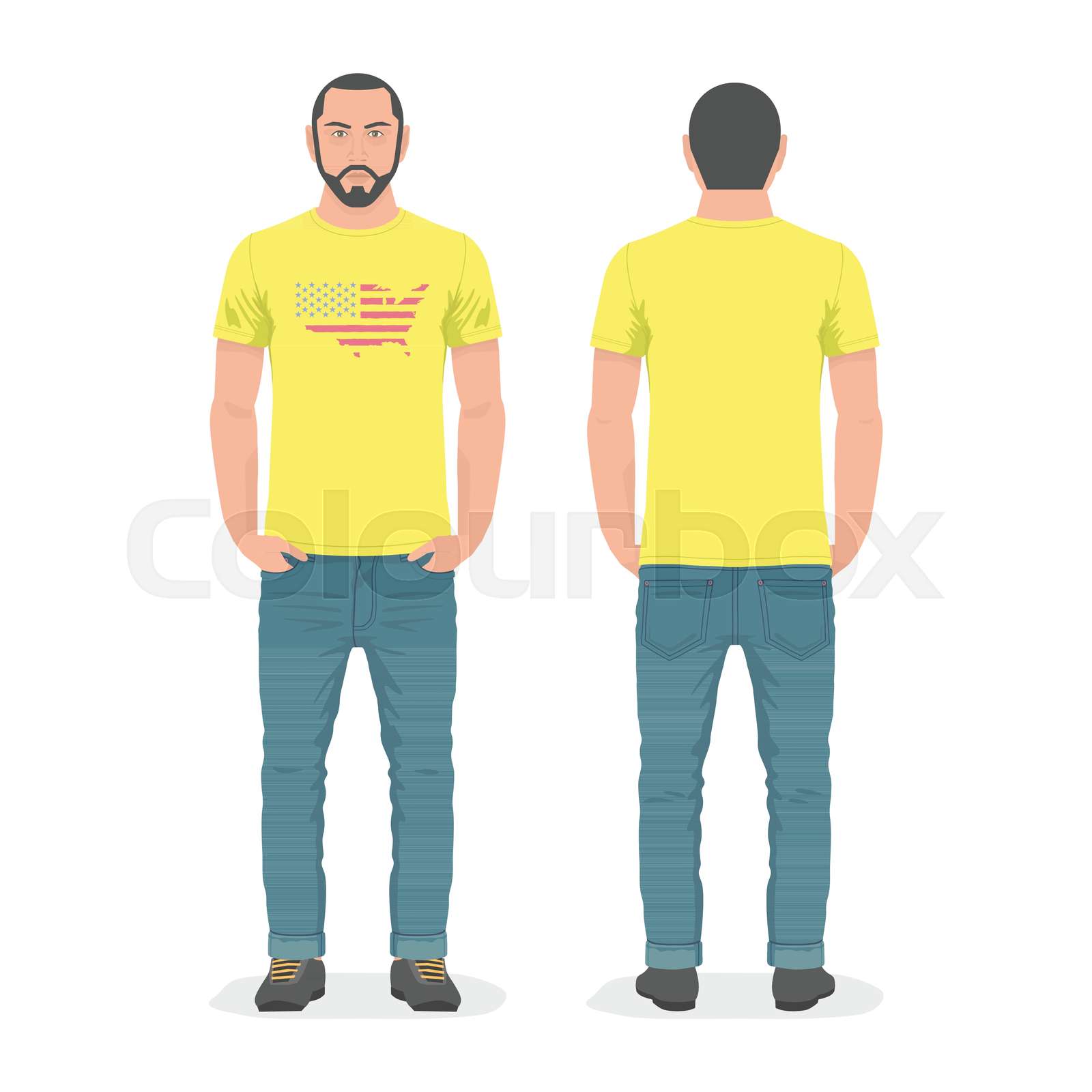 Man, front and back views | Stock vector | Colourbox