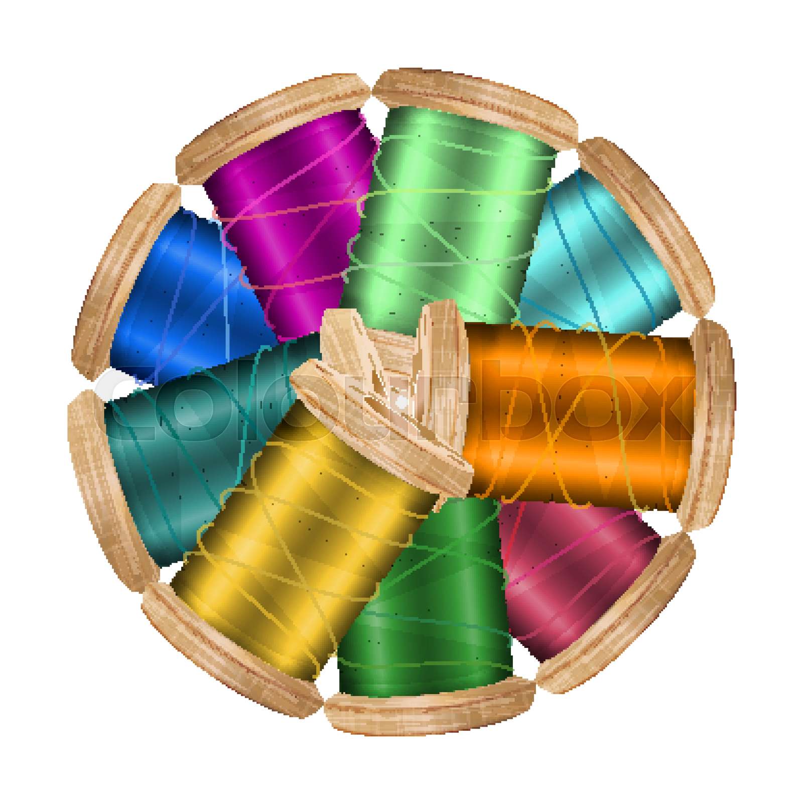 Thread Spool Banner Circle Border. Place For Text. Stock Vector ...