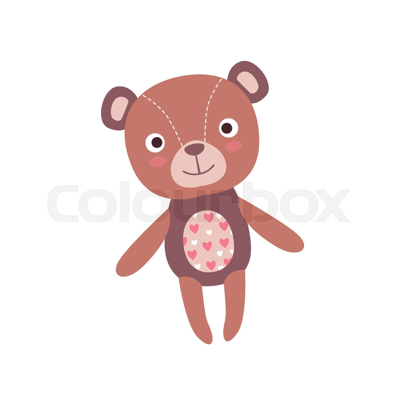 Cute soft teddy bear plush toy, stuffed cartoon animal vector ...