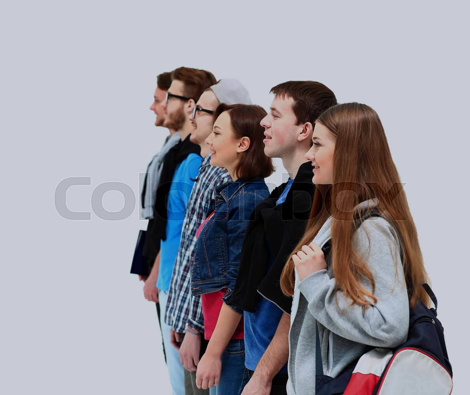 Group of Students Standing in a Line. | Stock image | Colourbox