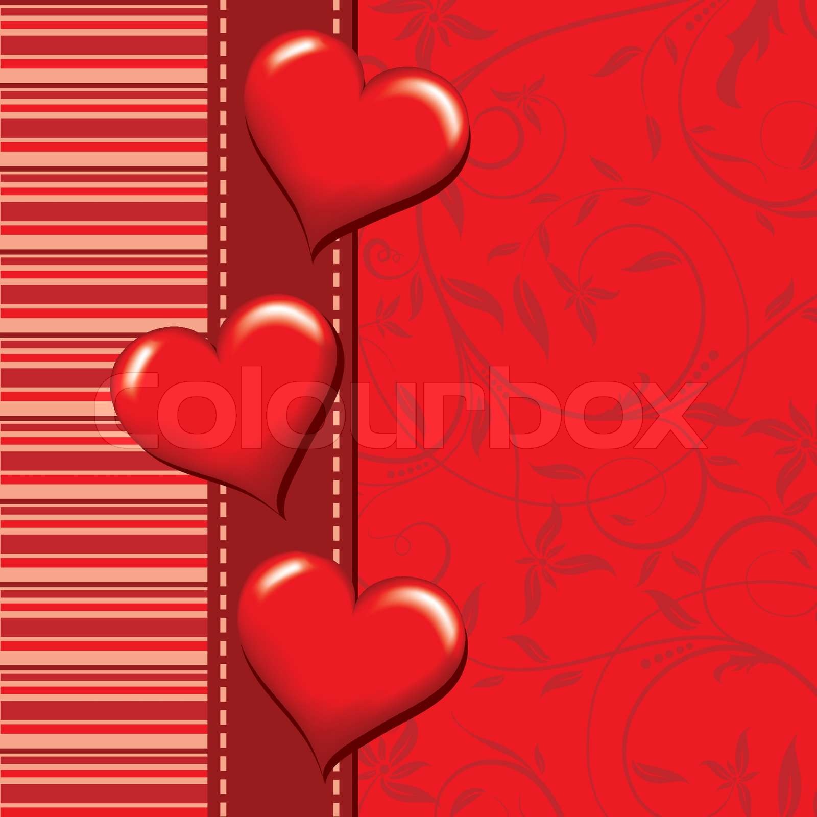 Skabelon hjerte lykønskningskort , vektor illustration | Stock vektor ...