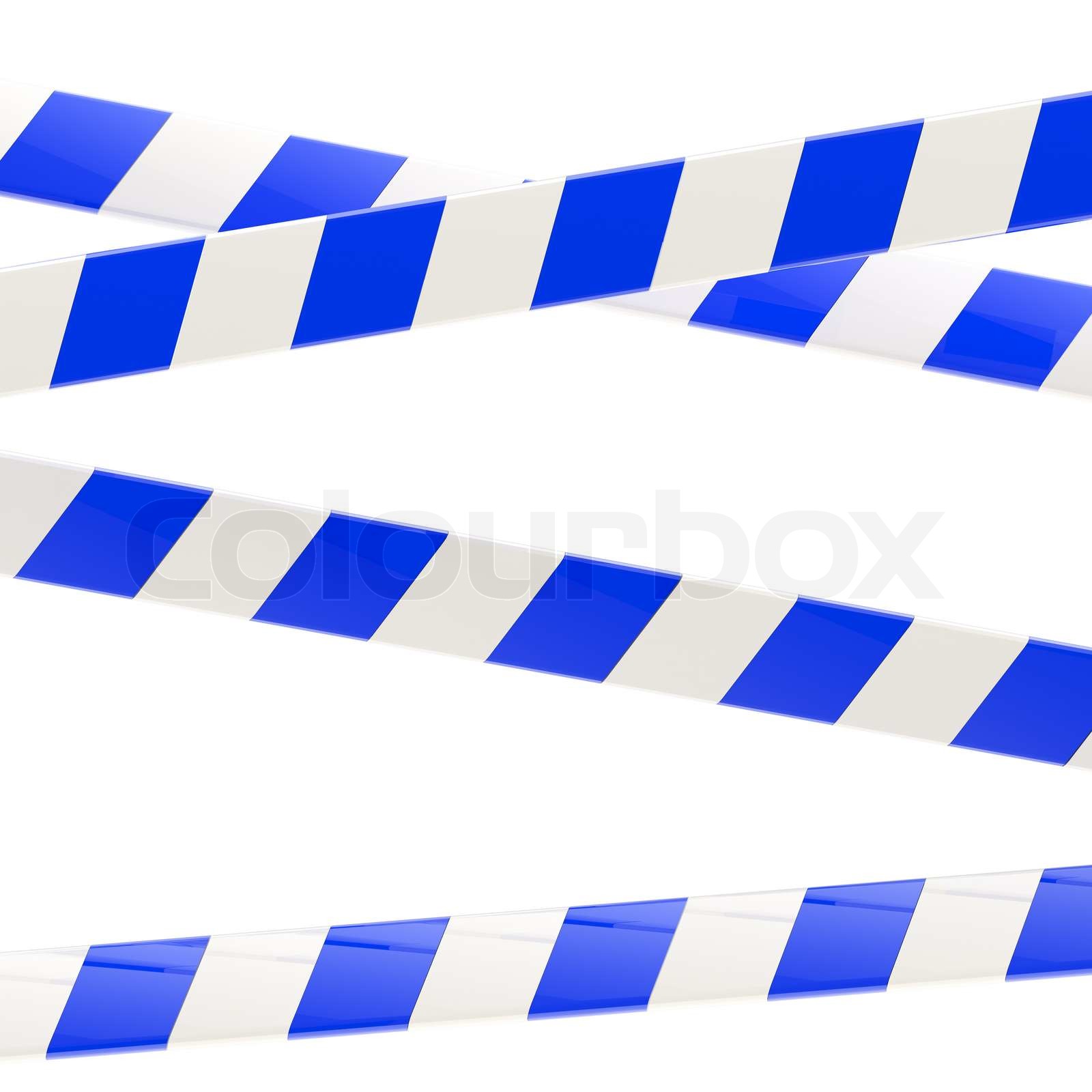 Set blau und weiß glänzend Absperrbänder isoliert auf weiß | Stock Bild ...