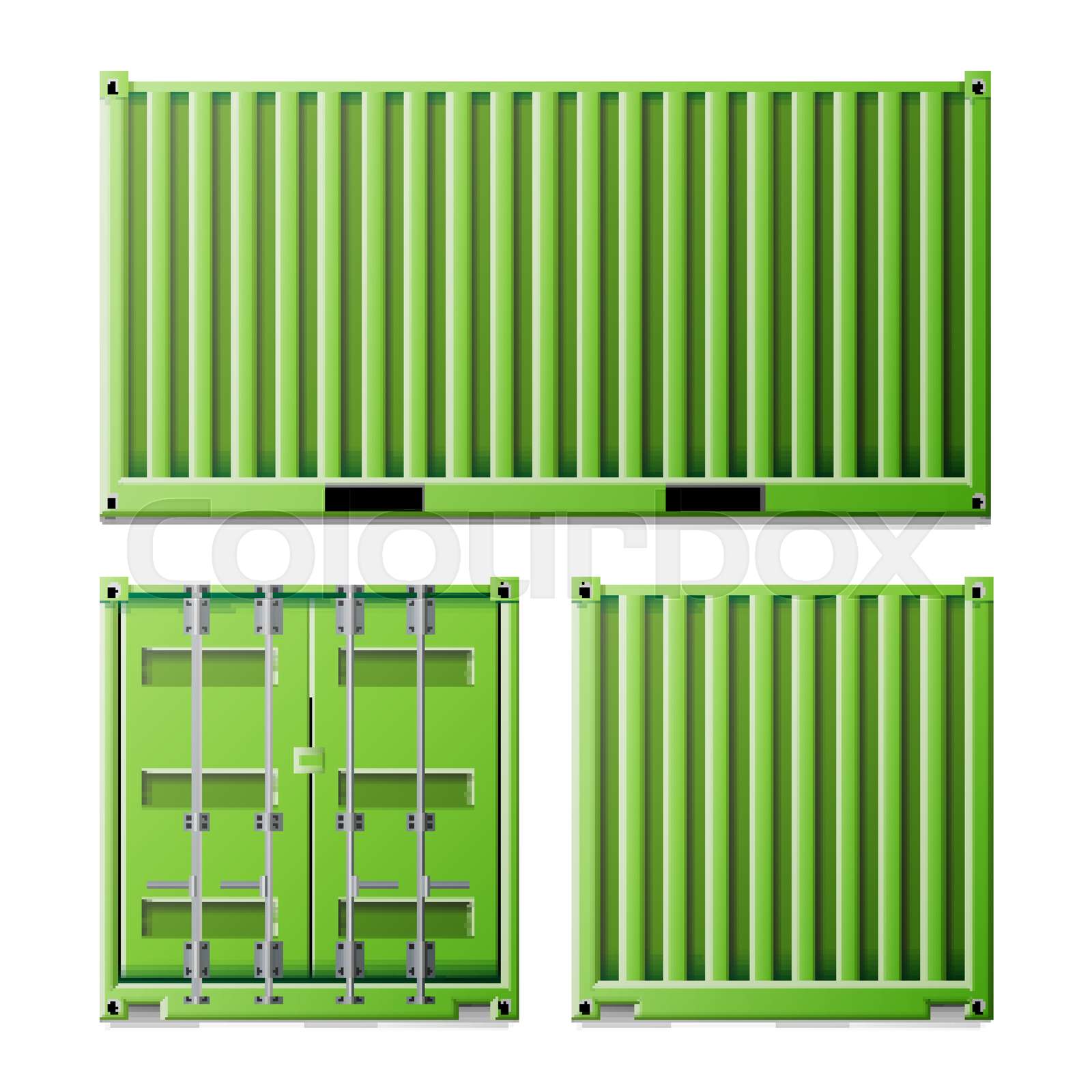Green Cargo Container Vector. Freight Shipping Container Concept ...