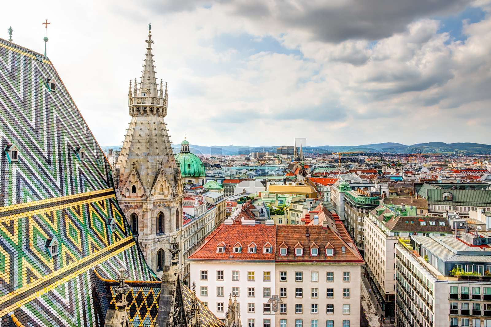 Stephansdom cathedral and aerial view over Vienna | Stock image | Colourbox