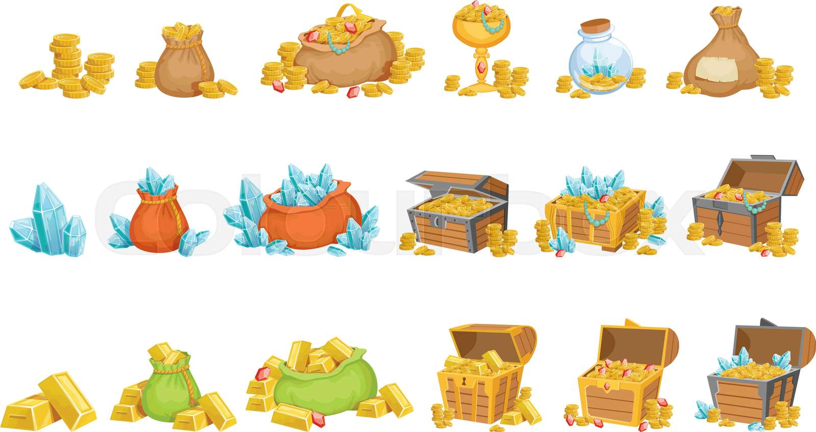 Treasure And Riches Set OF Game Design Elements | Stock vector | Colourbox