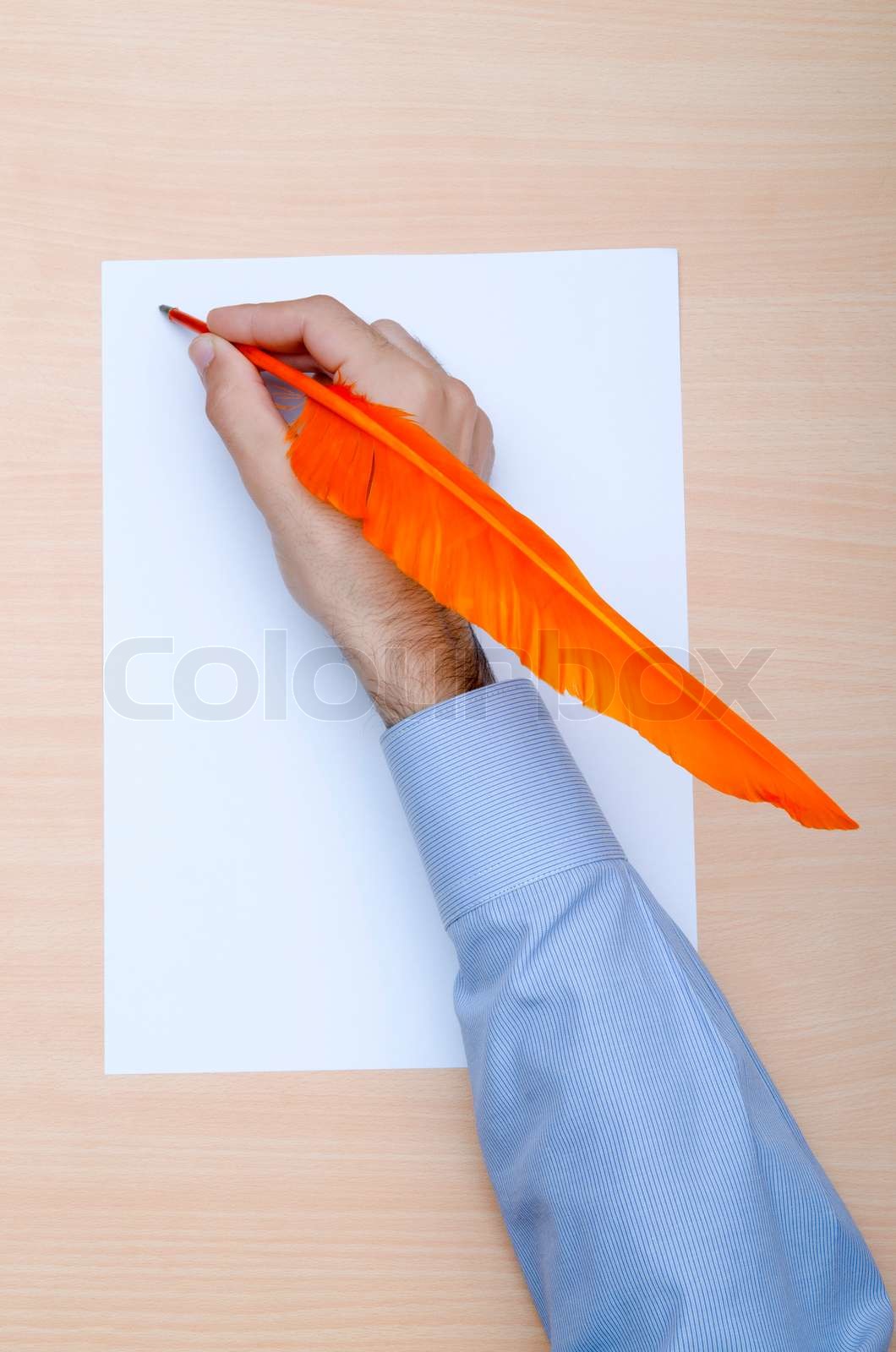 Quill Writing On Hand