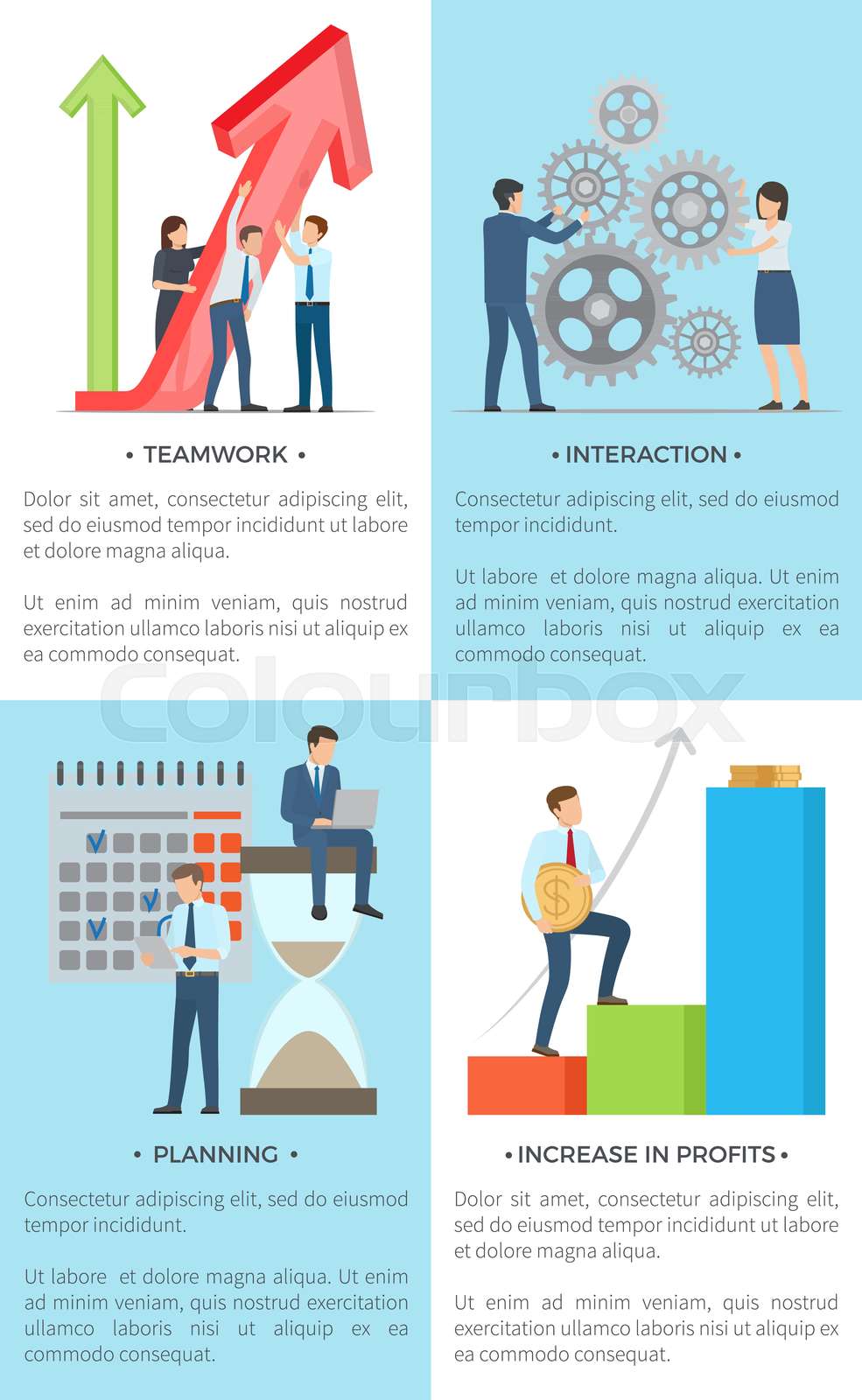 Business Banners with Male and Female Employees | Stock vector | Colourbox