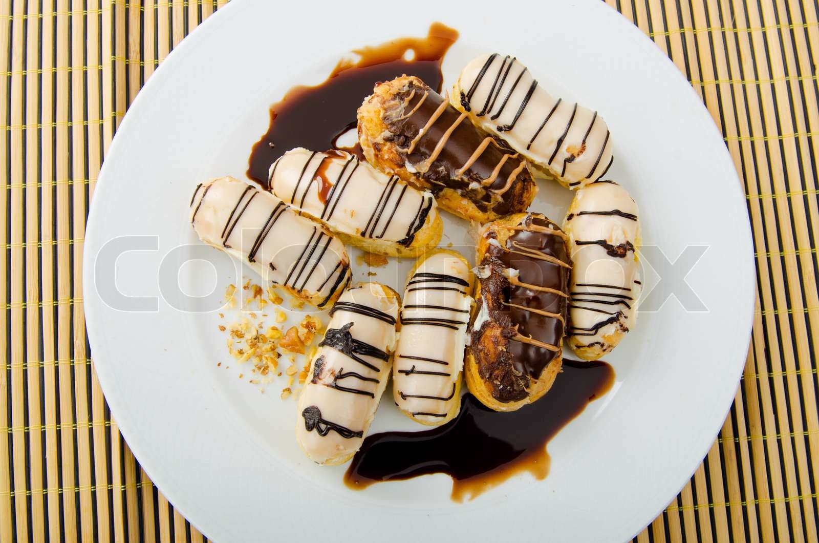 Desserts served in the plate | Stock image | Colourbox