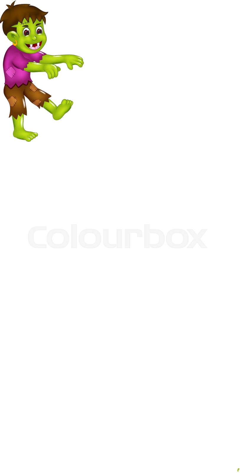 zombi creepy cartoon walking with waving | Stock vector | Colourbox