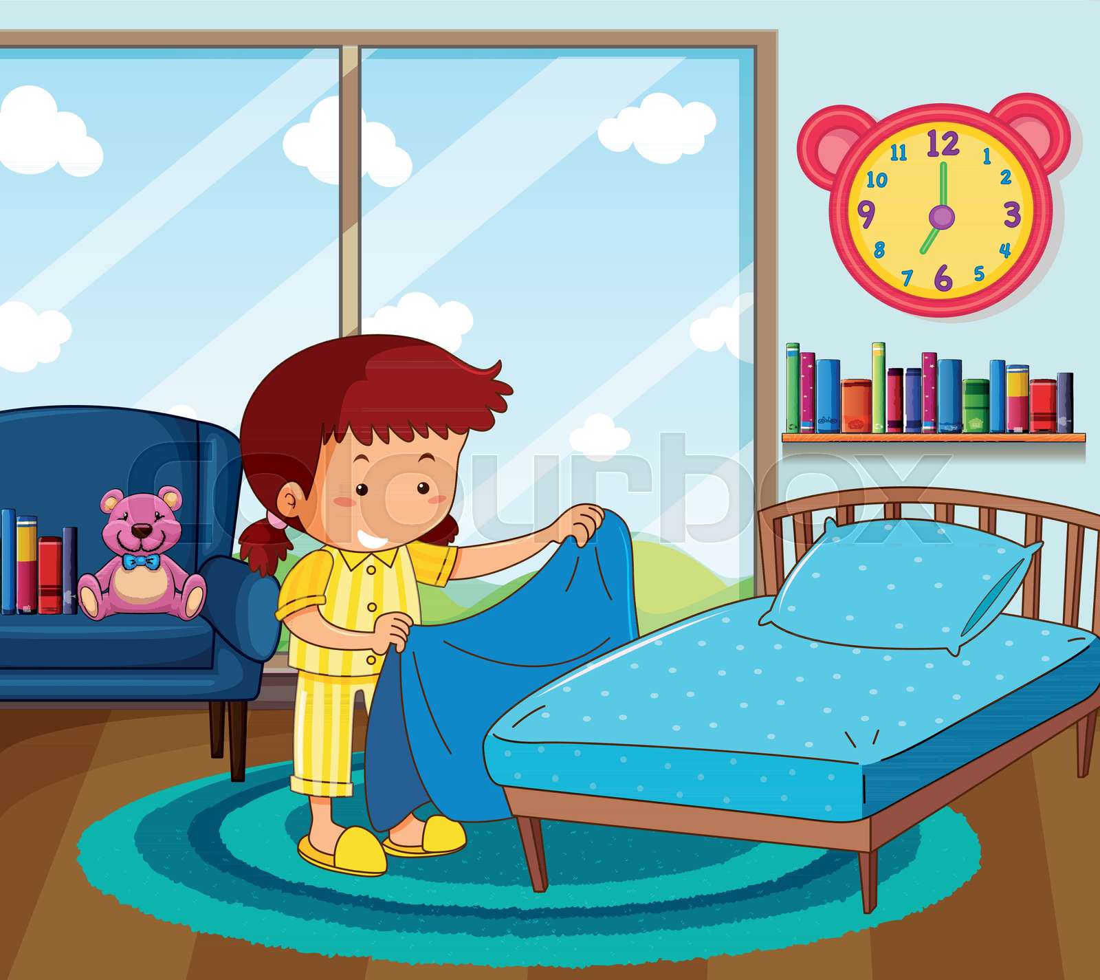 Kid Getting Out Of Bed Clipart