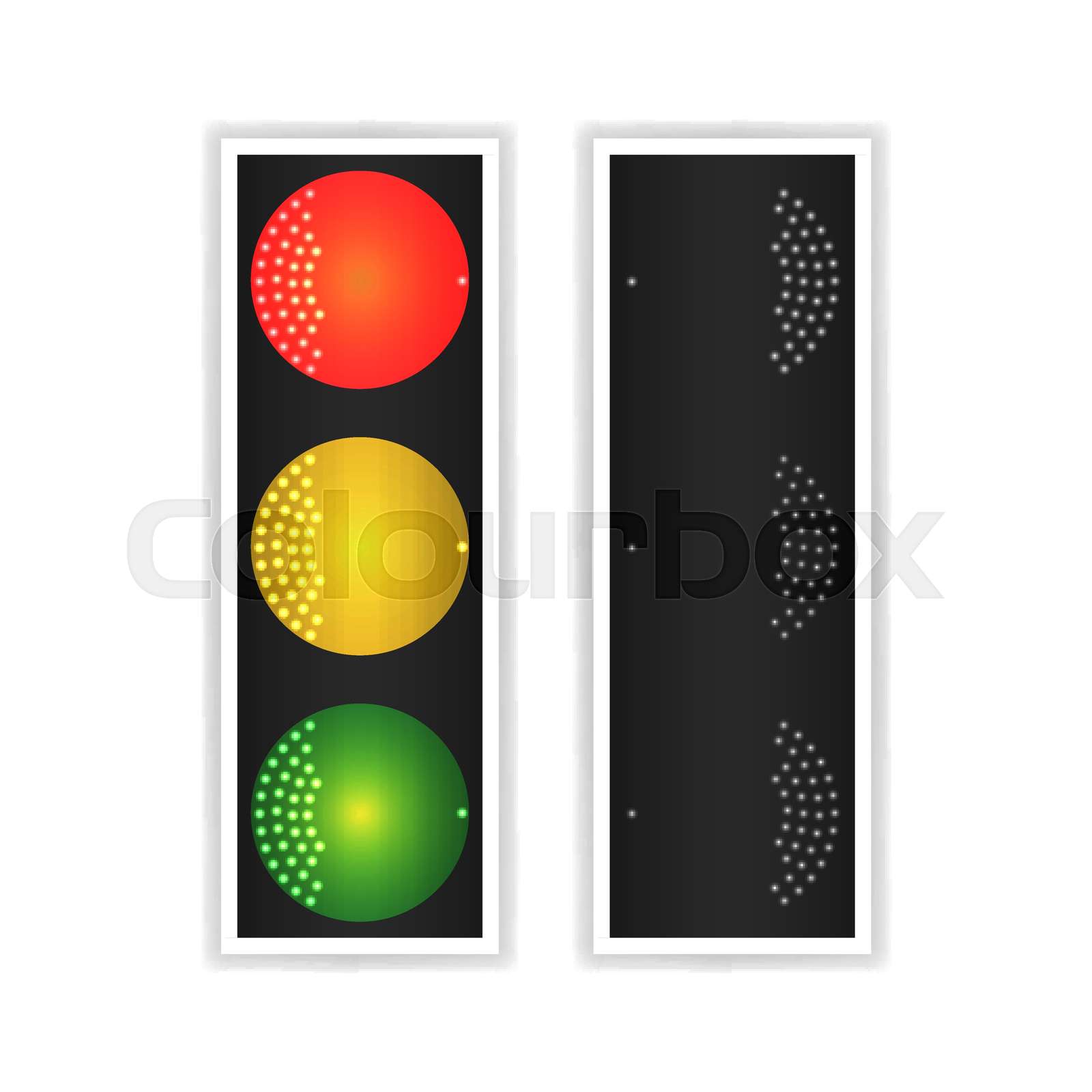 Road Traffic Light Vector. Realistic LED Panel. Sequence Lights Red ...