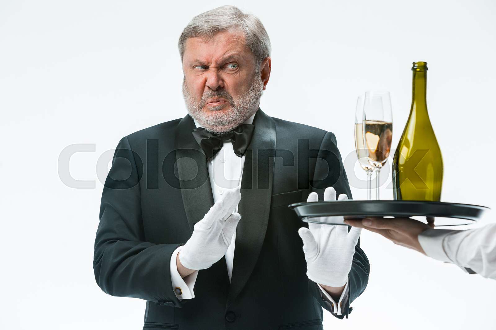Man complaining for the bad drink | Stock image | Colourbox