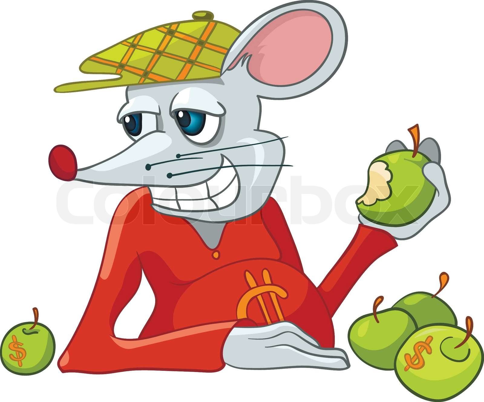 Cartoon Character Rat Isolated on White Background Vector | Stock ...