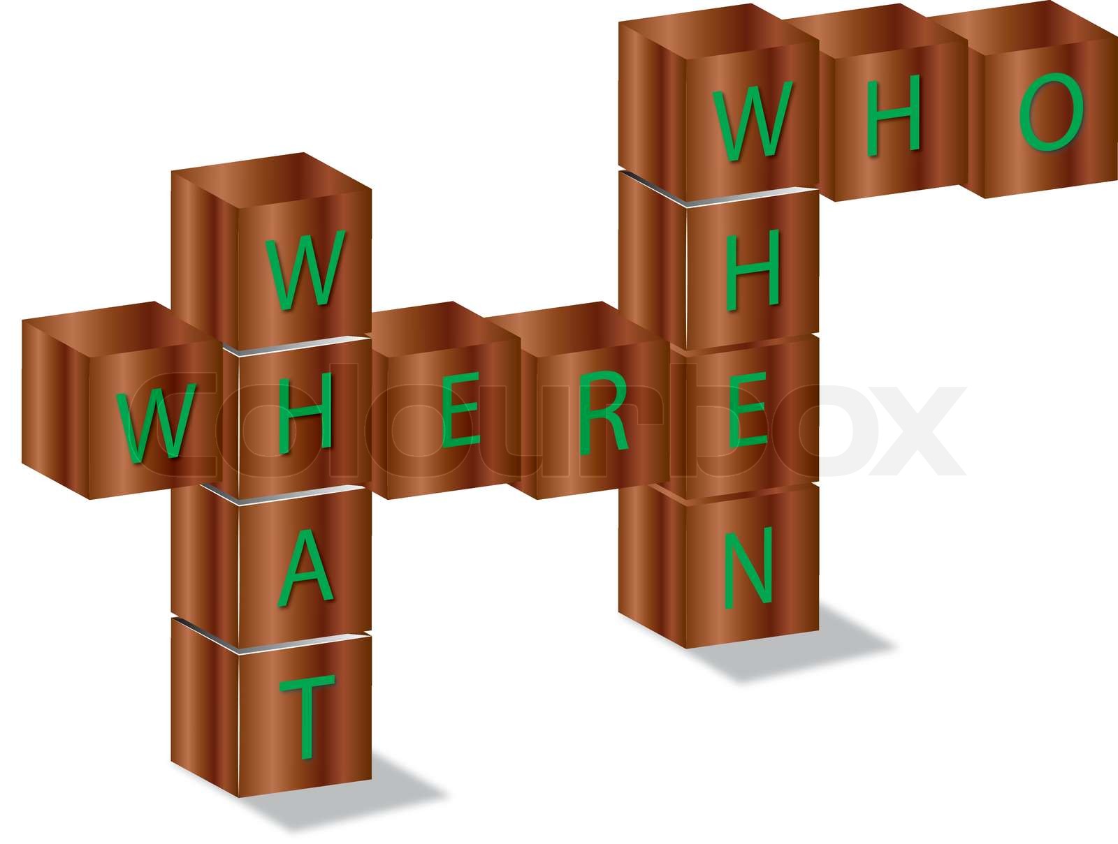 was wo wann und wer | Stock-Vektor | Colourbox