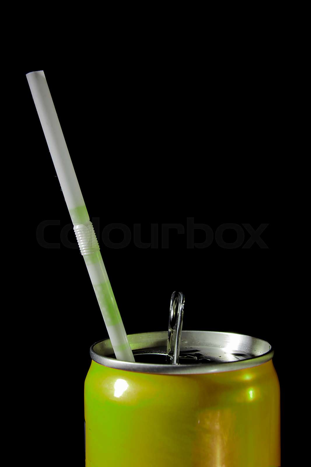 Aluminum can with straw | Stock image | Colourbox