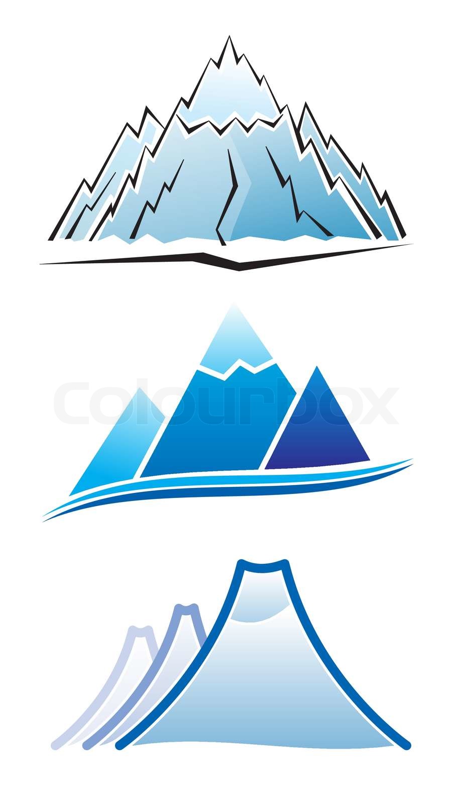 Set von Berg Symbole | Stock-Vektor | Colourbox