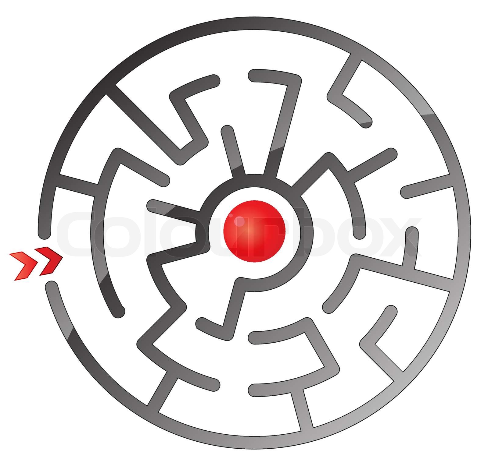 Round simple maze | Stock vector | Colourbox