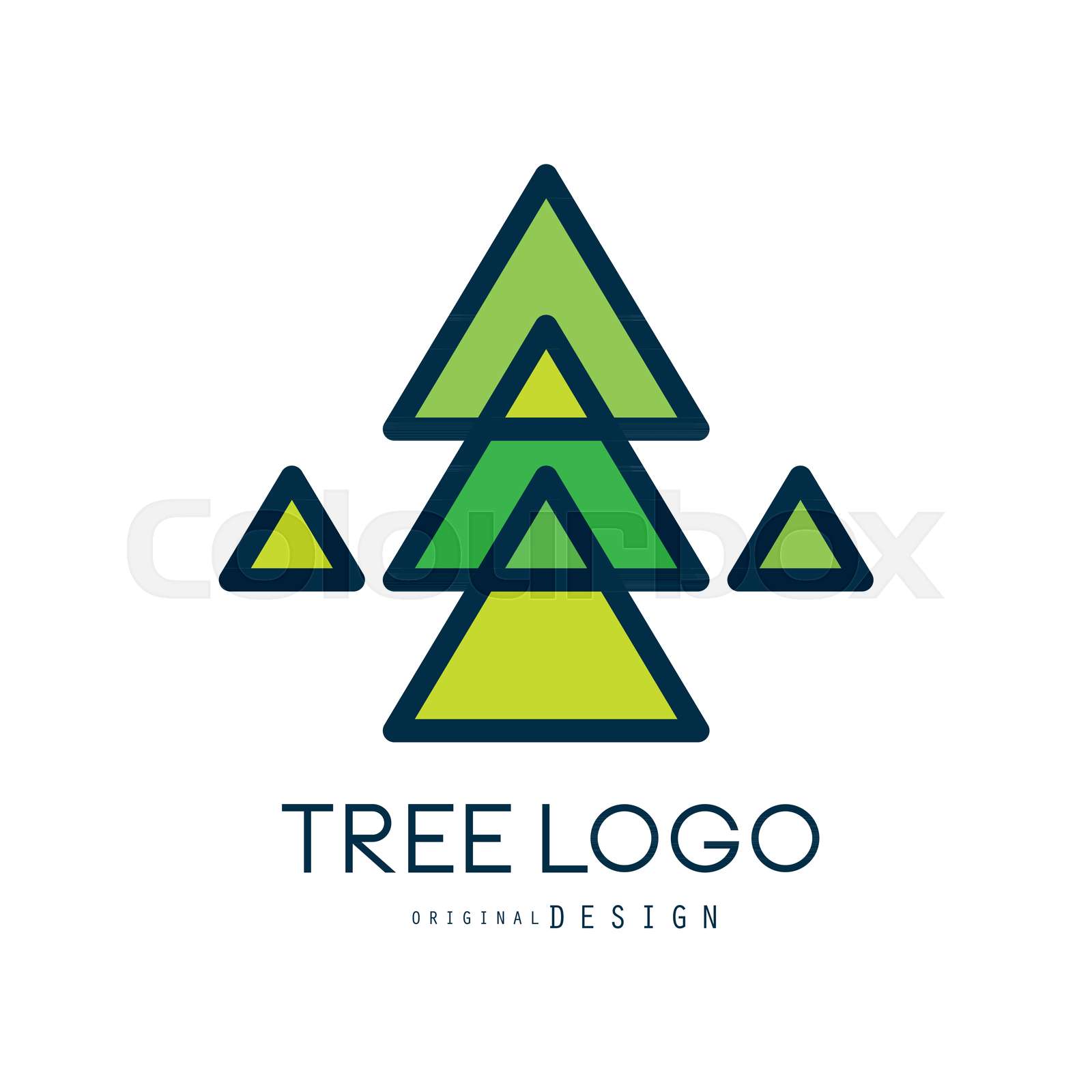 Green tree logo original design, green geometric fir tree badge ...