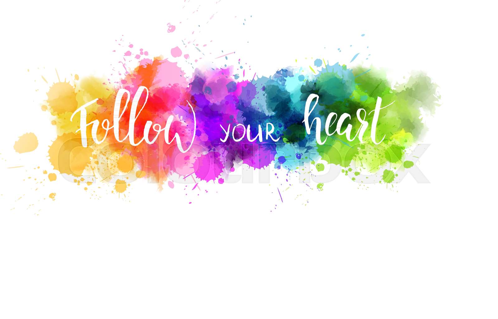 Watercolor splash with calligraphy message | Stock vector | Colourbox