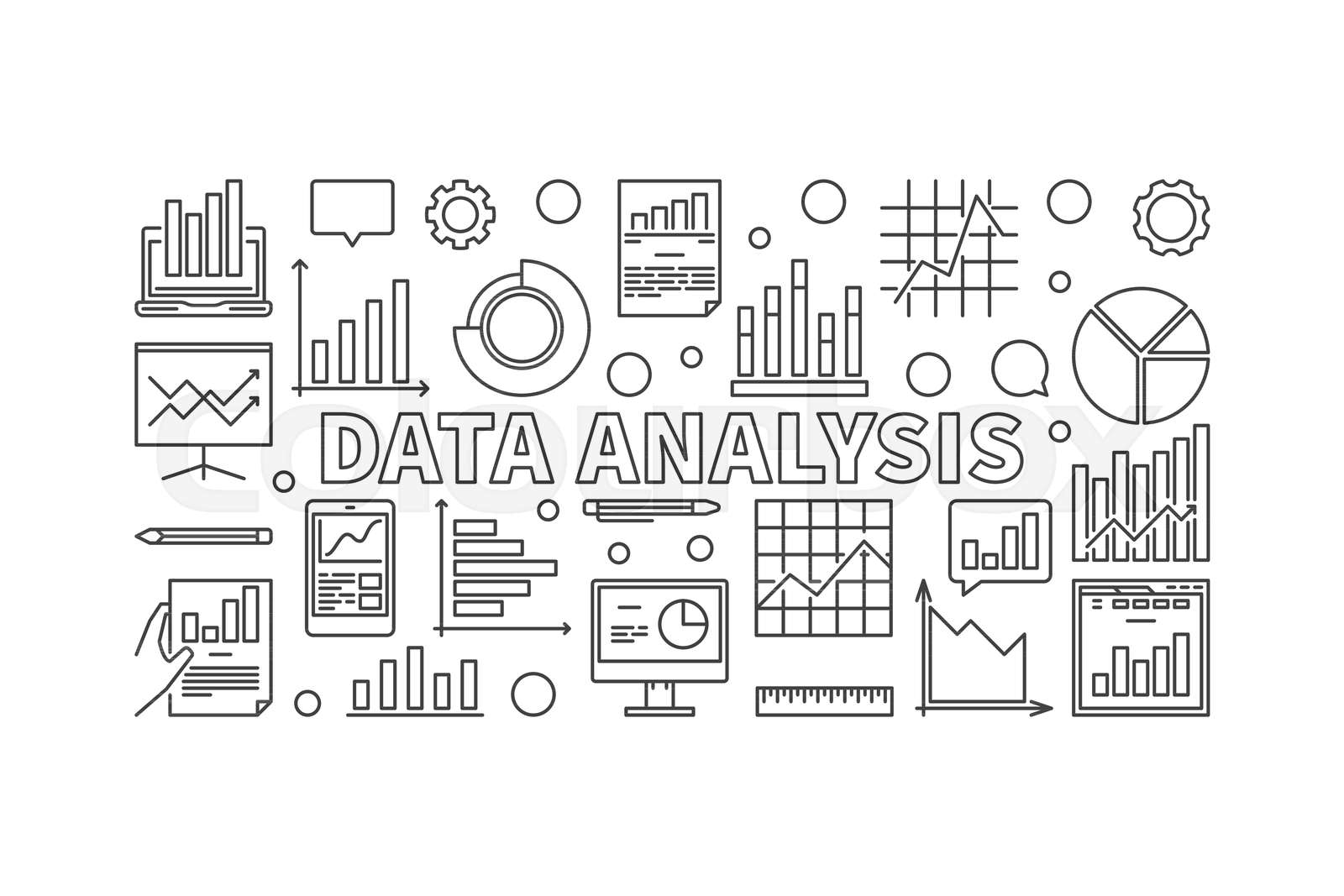 Data Analysis vector horizontal banner | Stock vector | Colourbox