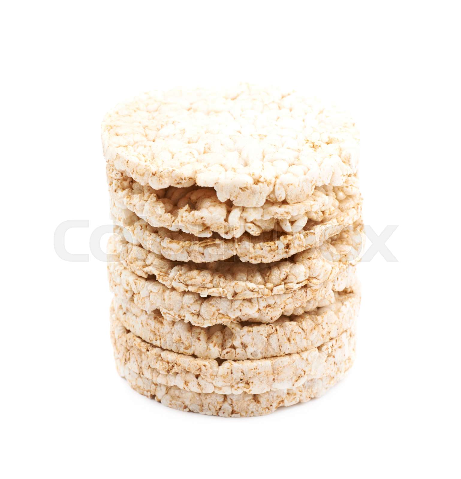 Air popped rice cakes isolated | Stock image | Colourbox
