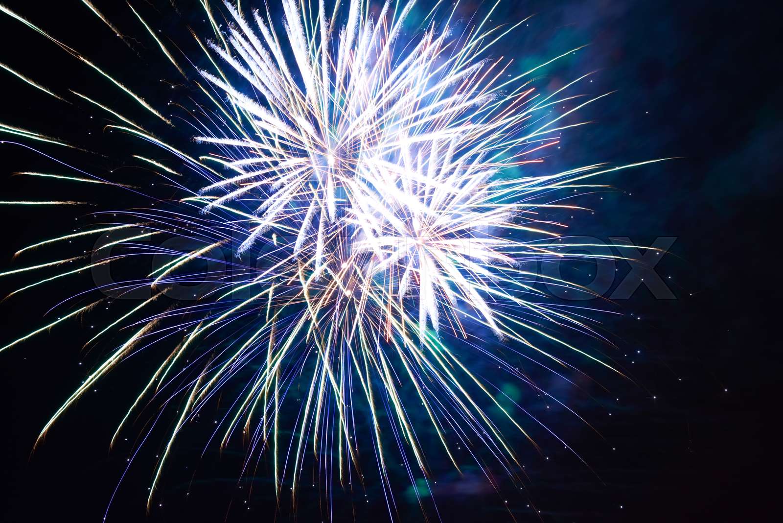Holiday fireworks at night | Stock image | Colourbox