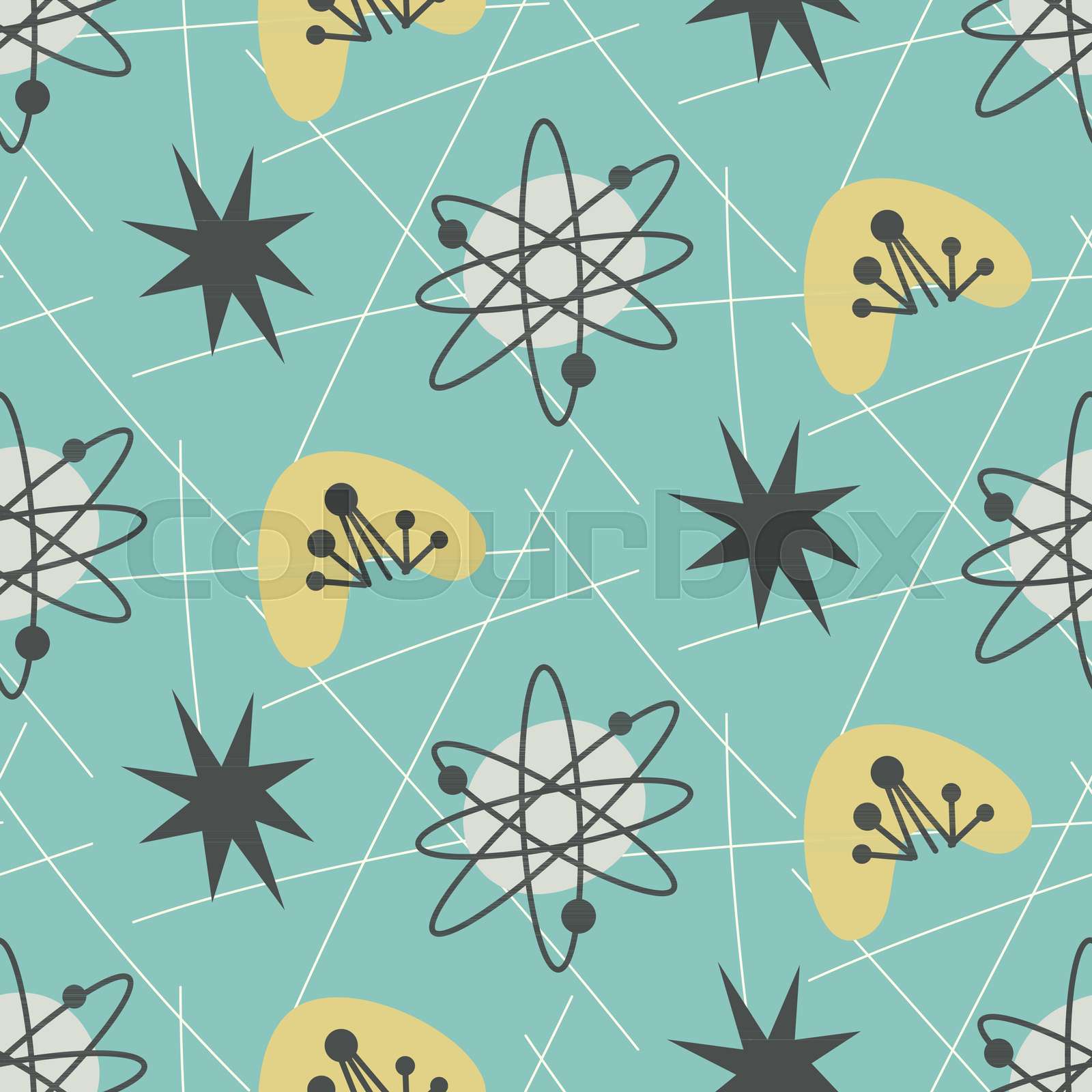 Mid century modern seamless pattern | Stock vector | Colourbox