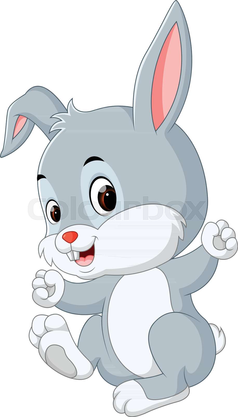 Cute baby rabbit cartoon | Stock vector | Colourbox