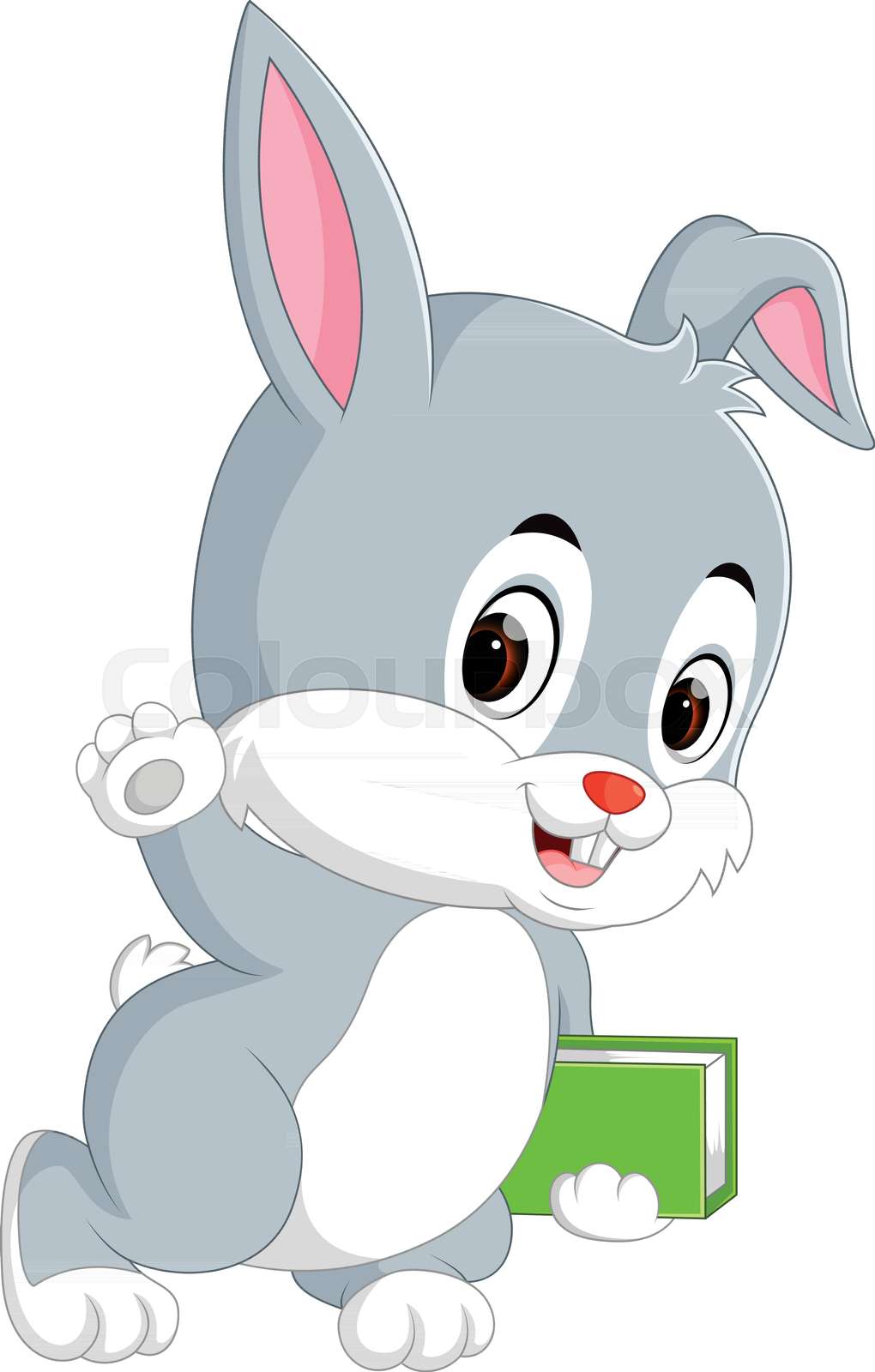 Rabbit cartoon holding book | Stock vector | Colourbox
