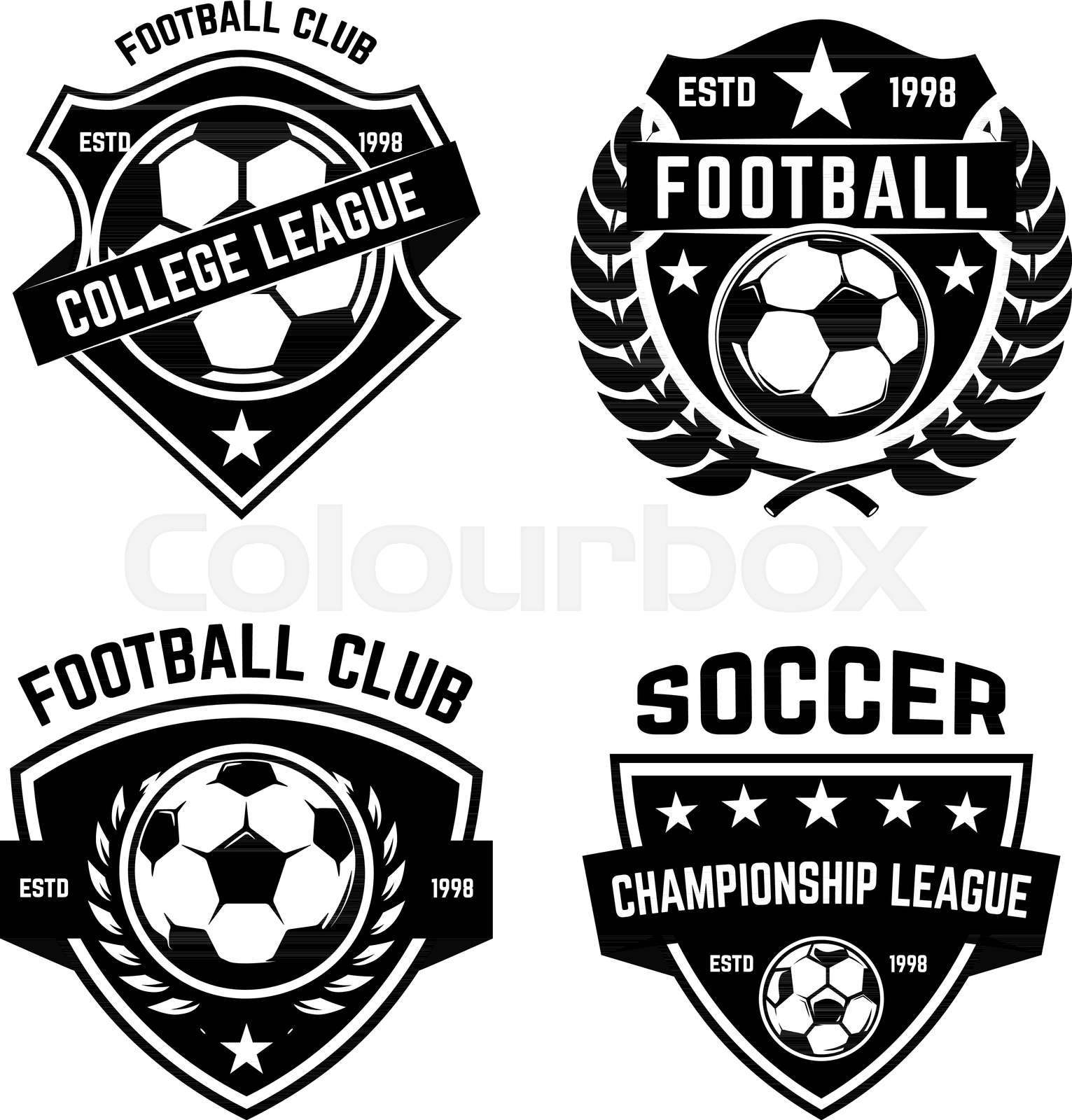 Set of soccer, football emblems. Design element for logo, label, emblem ...