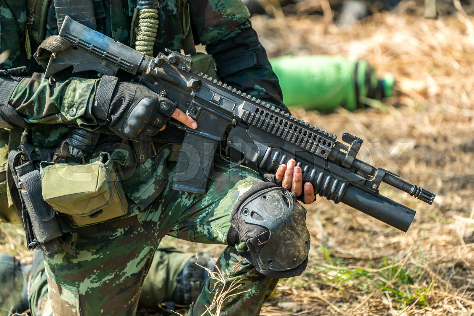 Soilder ready for war combat | Stock image | Colourbox