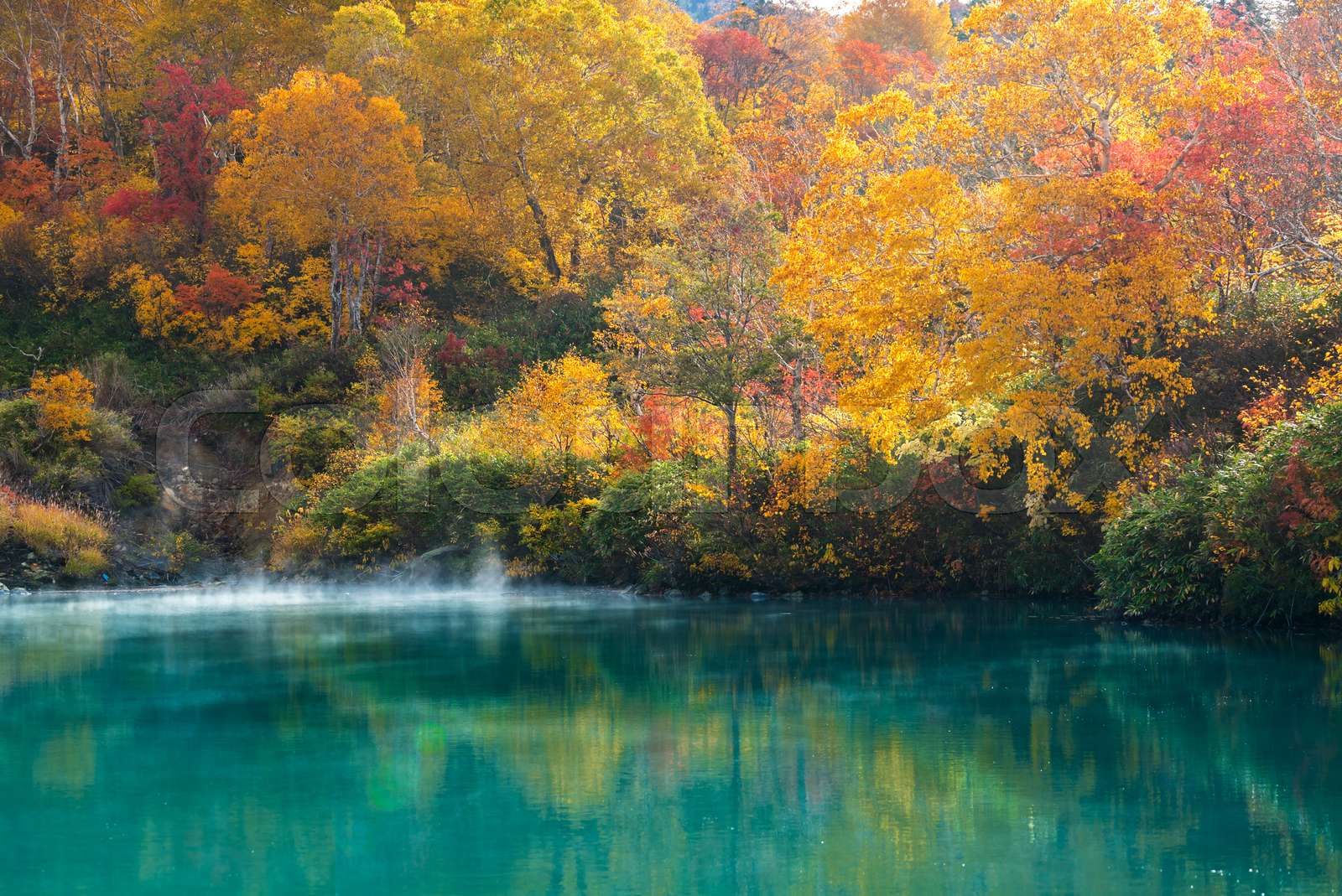 Autumn Onsen Lake Aomori Japan | Stock image | Colourbox