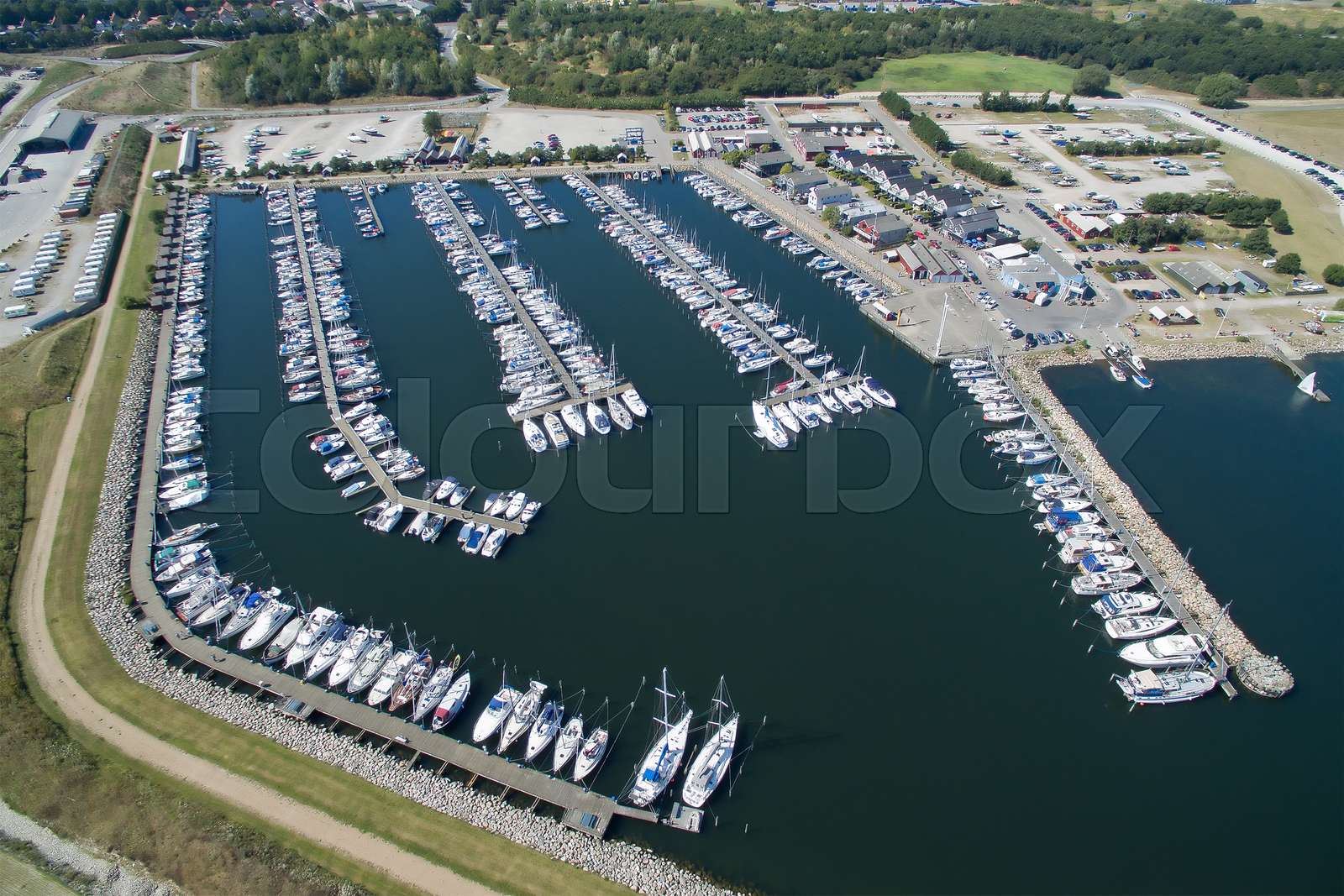 Aerial view of Koege marina, Denmark | Stock image | Colourbox