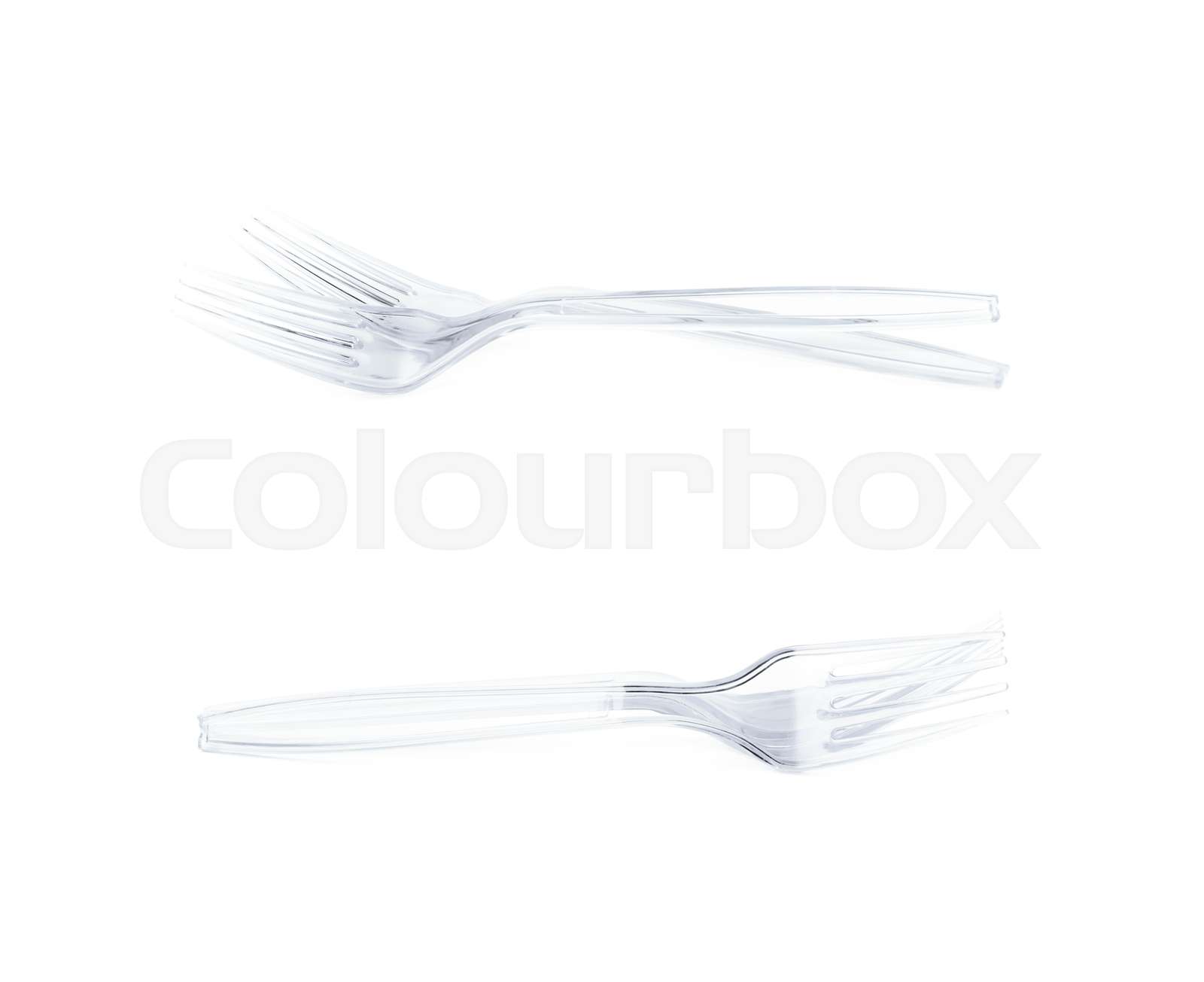 Pile of disposable forks isolated | Stock image | Colourbox