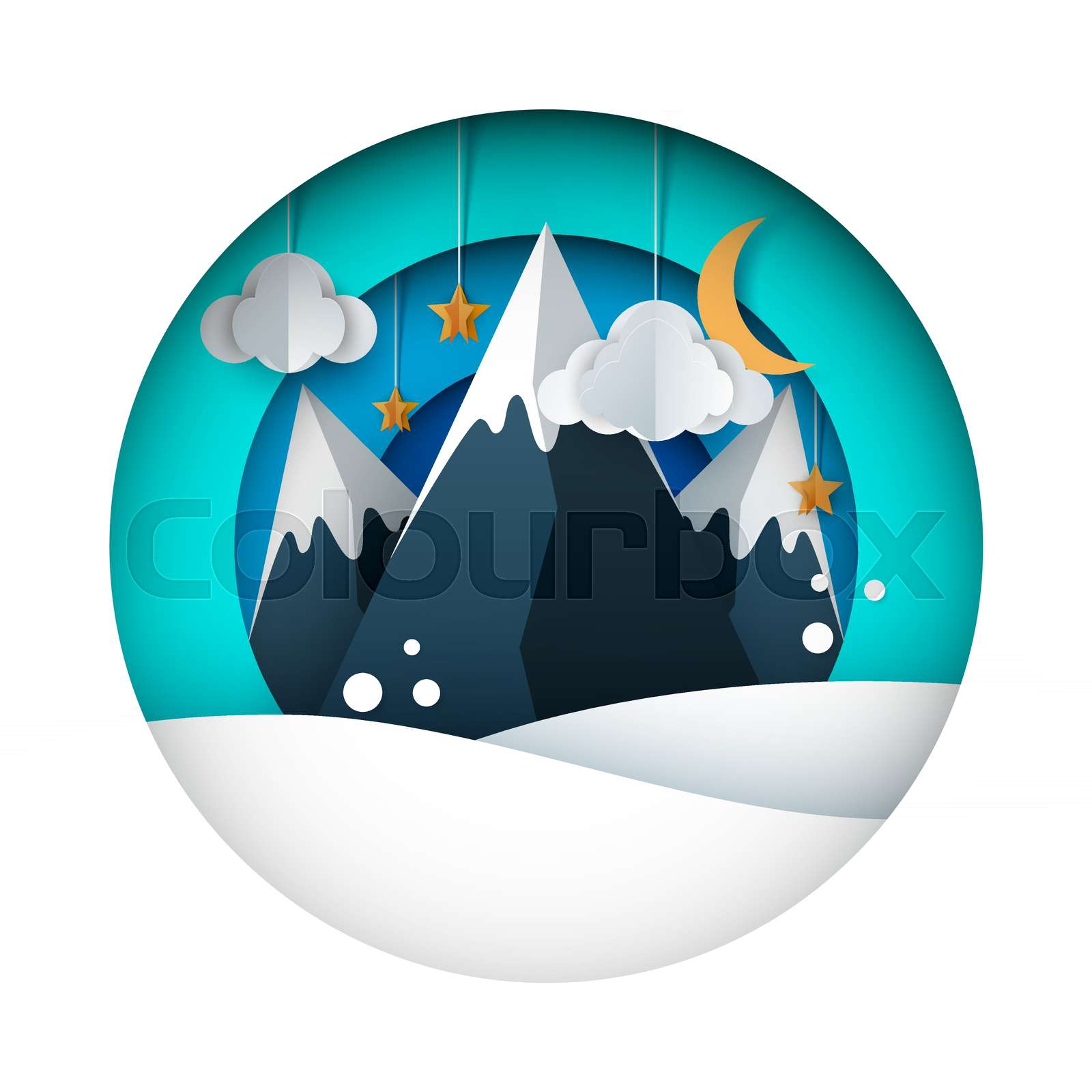 cerro, dibujos, animados | Vector de archivo | Colourbox