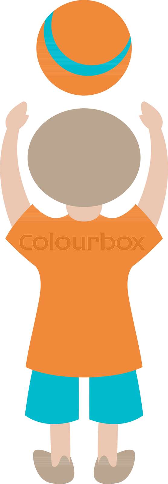 boy with a ball cartoon | Stock vector | Colourbox