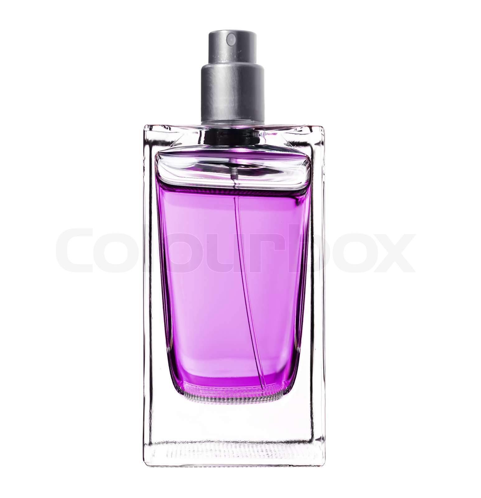 Frauen Parfüm in schöne Flasche isoliert auf weiß | Stock Bild | Colourbox