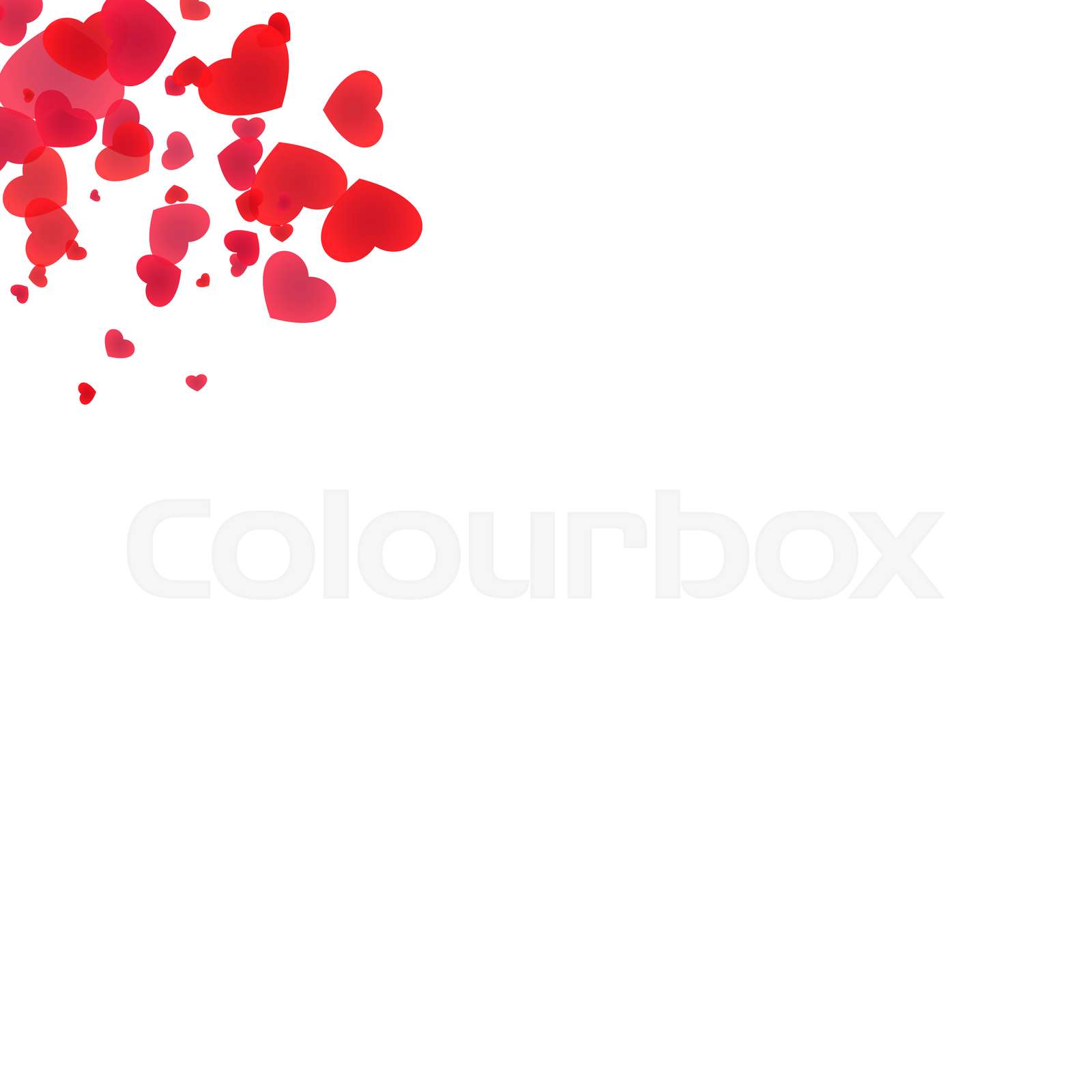 Red heart corner design | Stock image | Colourbox