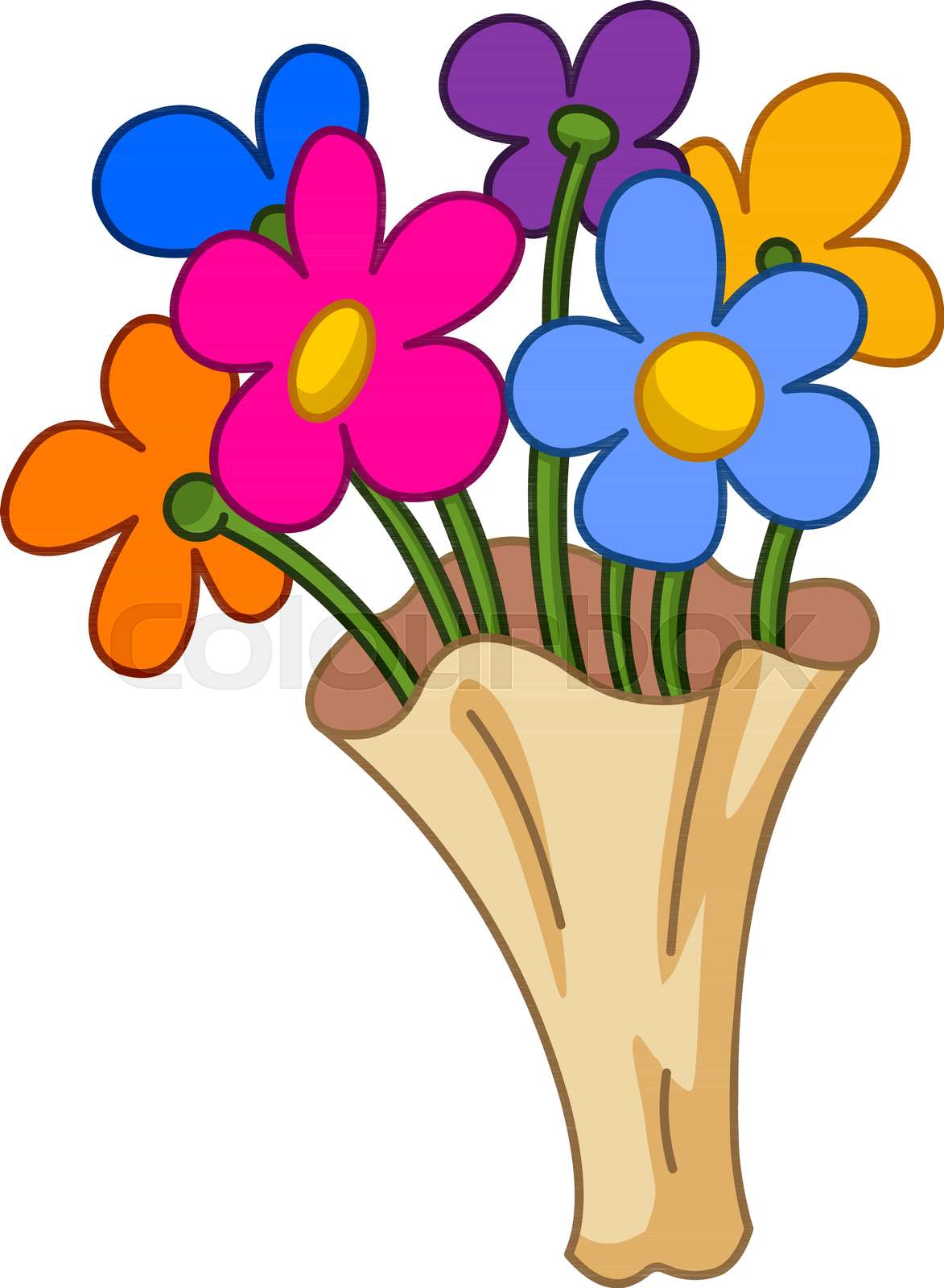 blume, blumenstrauß, cartoon | Stock-Vektor | Colourbox