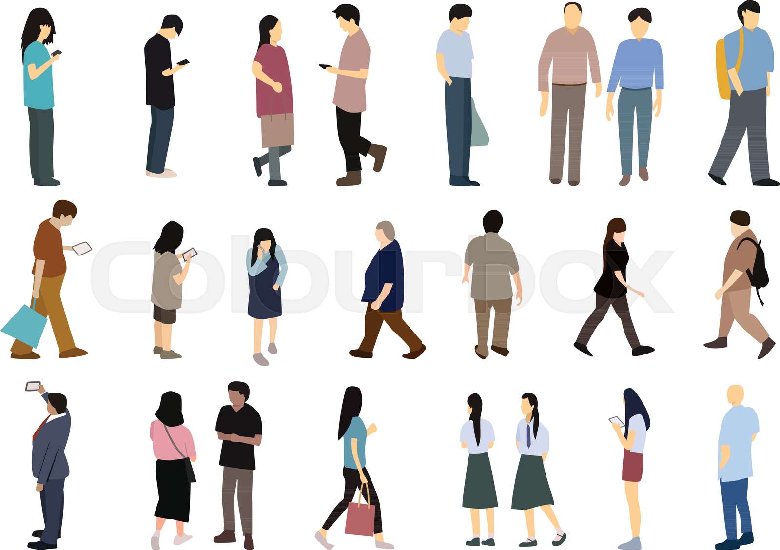 Set of people in simple flat cartoon vector design | Stock vector ...