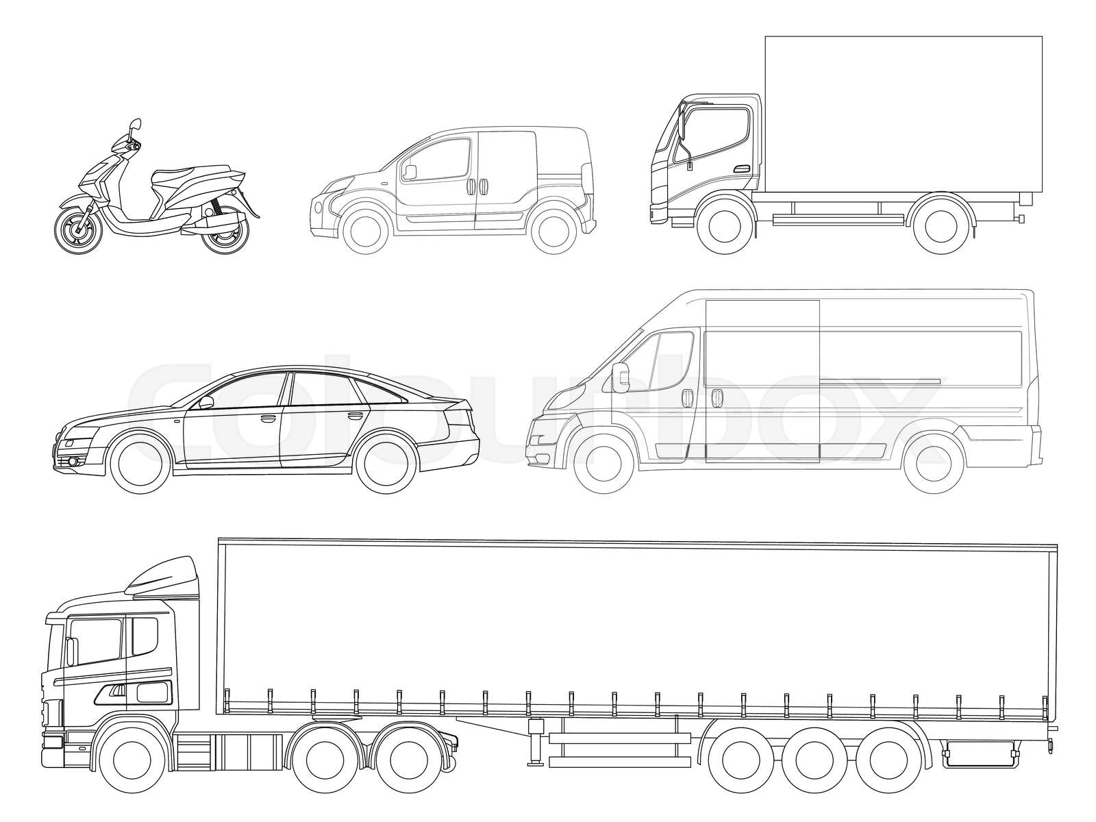 auto, linie, lastwagen | Stock-Vektor | Colourbox
