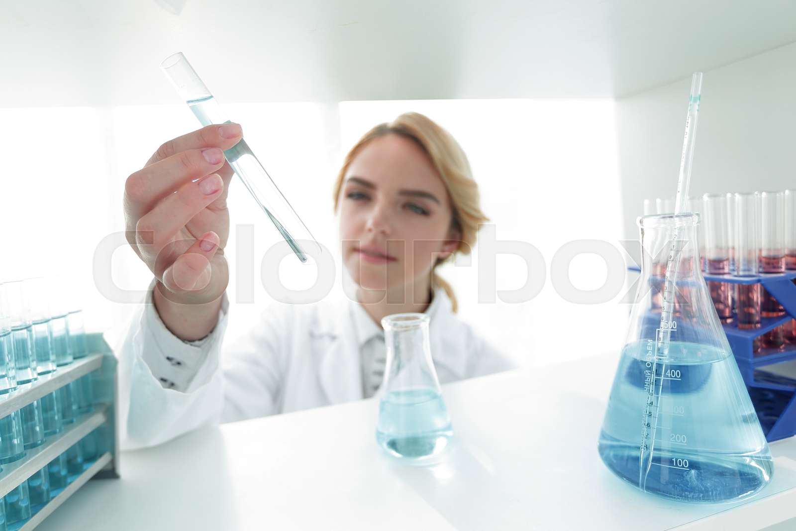 closeup.portrait of doctor biologist in the lab. | Stock image | Colourbox