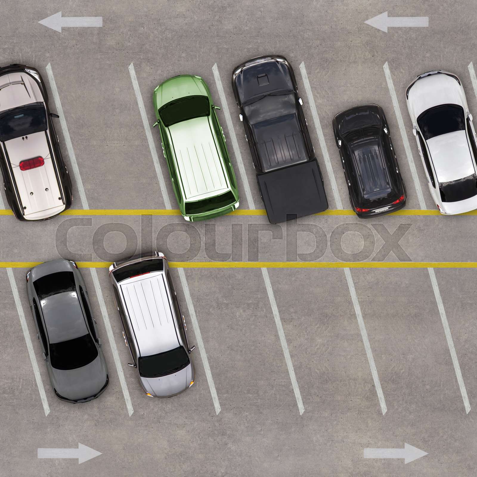 Top view of parking lot | Stock image | Colourbox