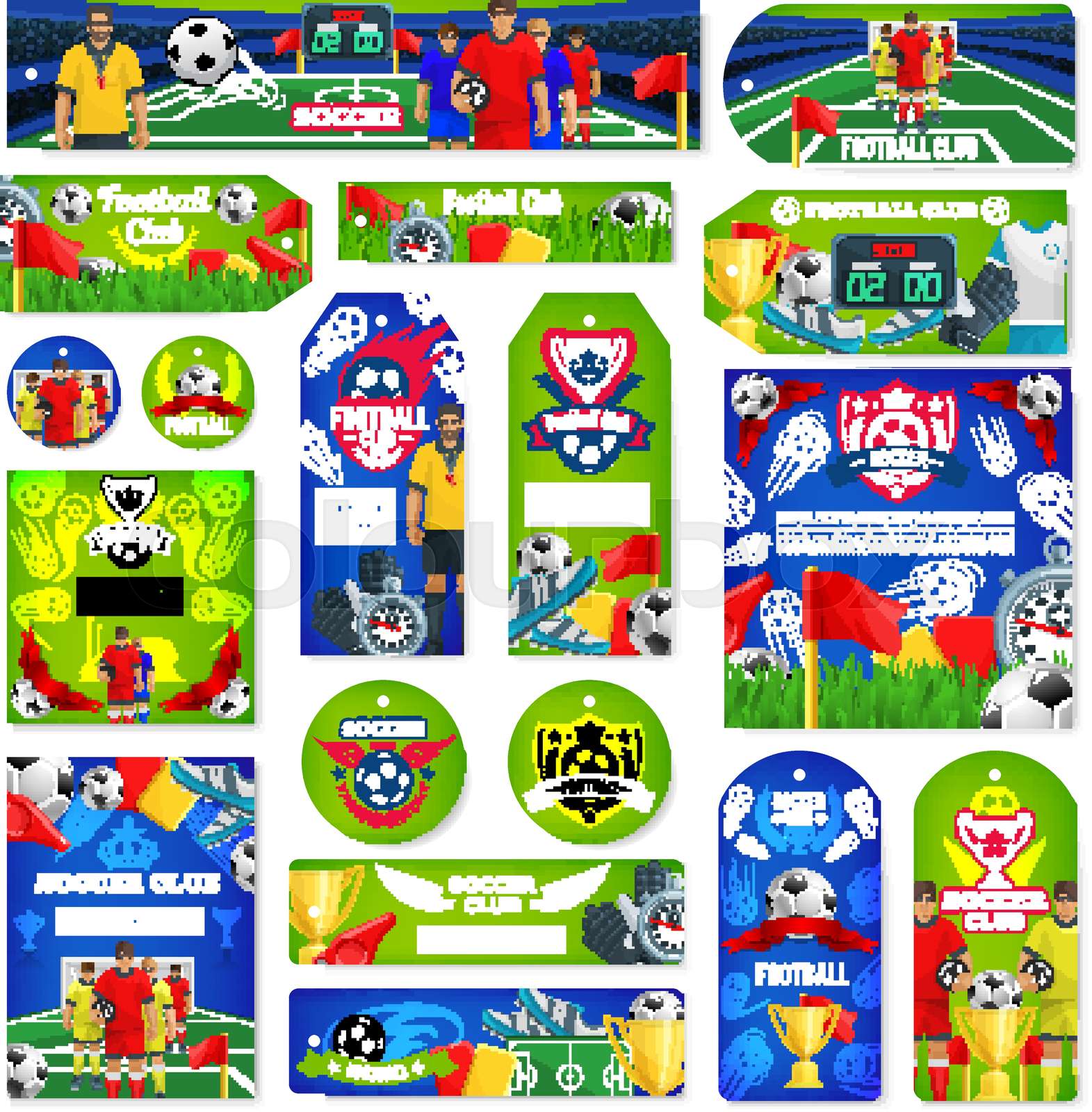 Soccer or football sport club tag and label design | Stock vector ...