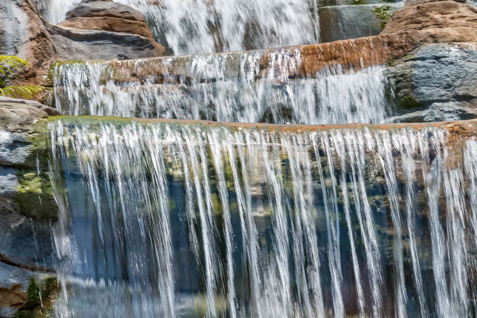 Fast moving flowing water, series of waterfalls | Stock image | Colourbox