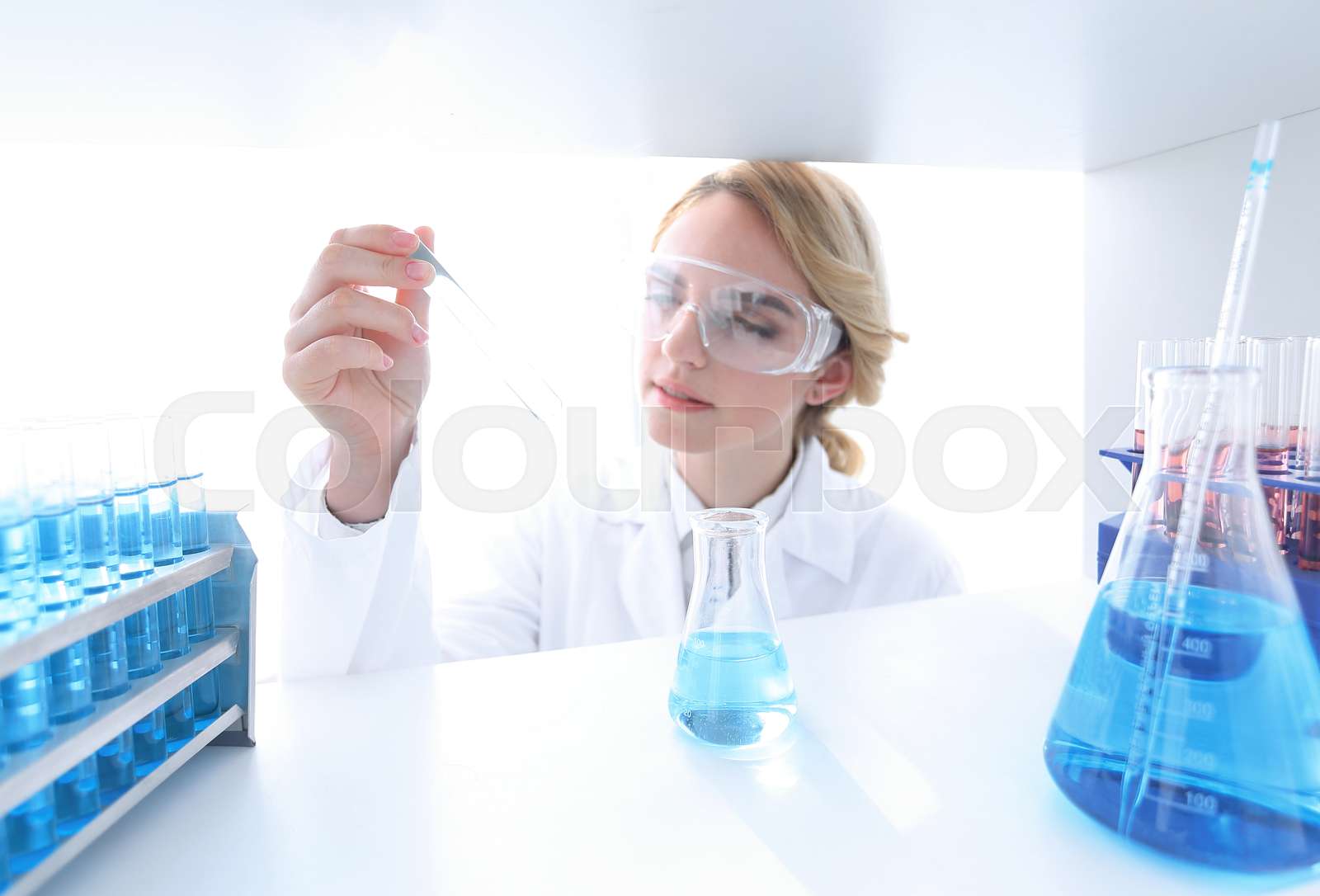 closeup.portrait of doctor biologist in the lab. | Stock image | Colourbox