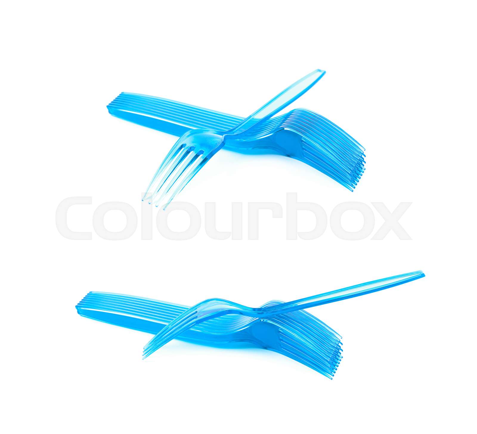 Pile of disposable forks isolated | Stock image | Colourbox