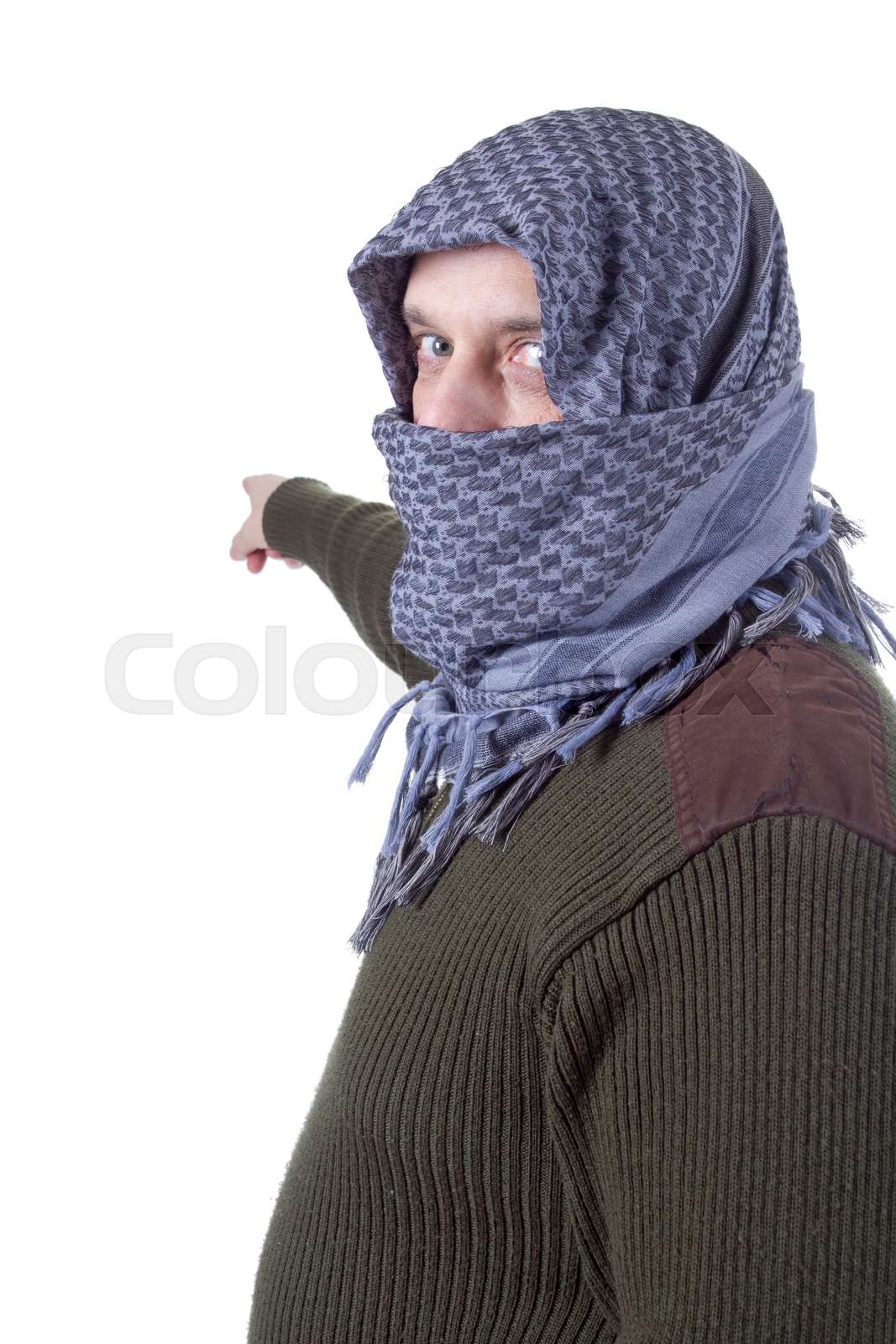 Arab man in kufia | Stock image | Colourbox