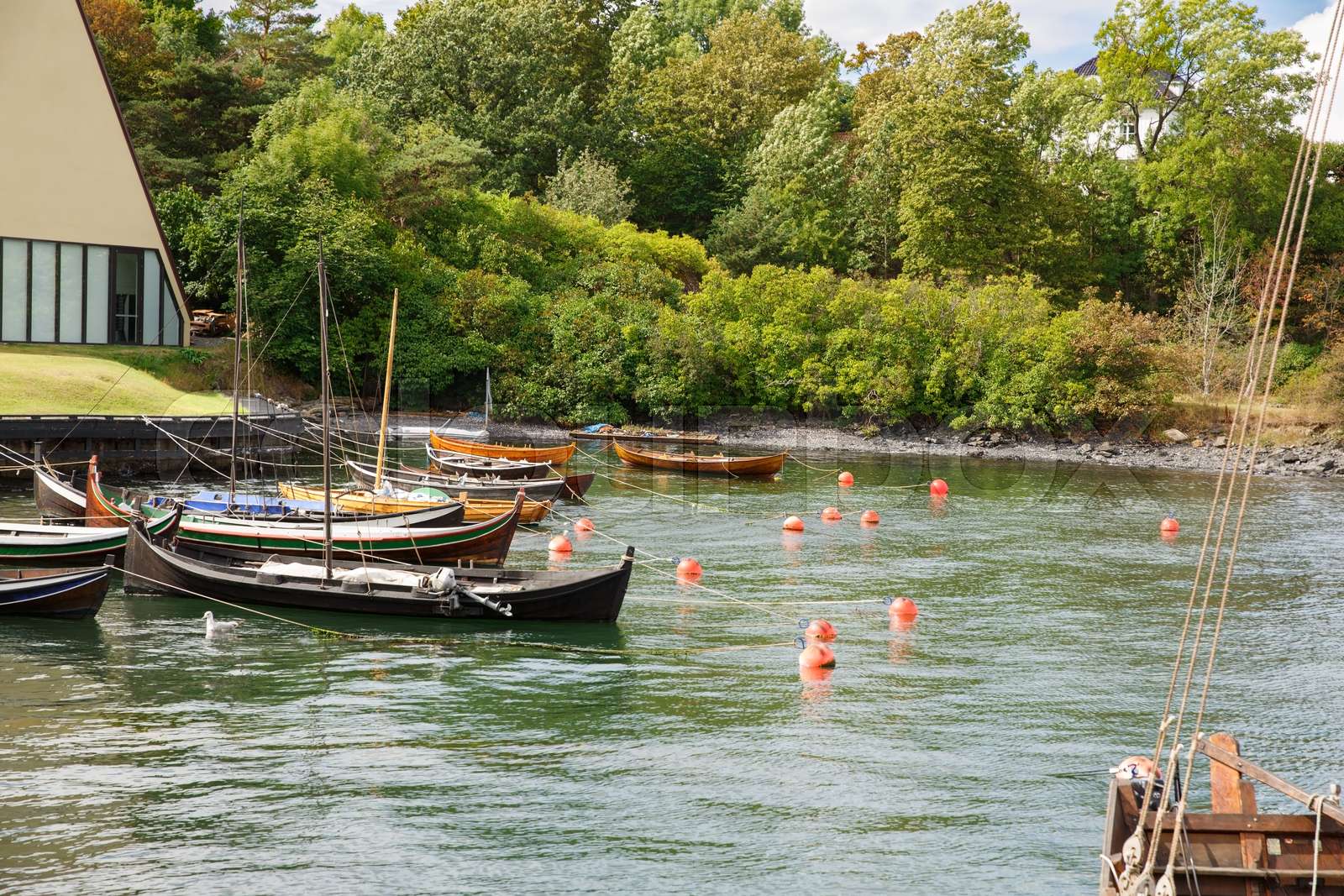 Boats in small harbor | Stock image | Colourbox